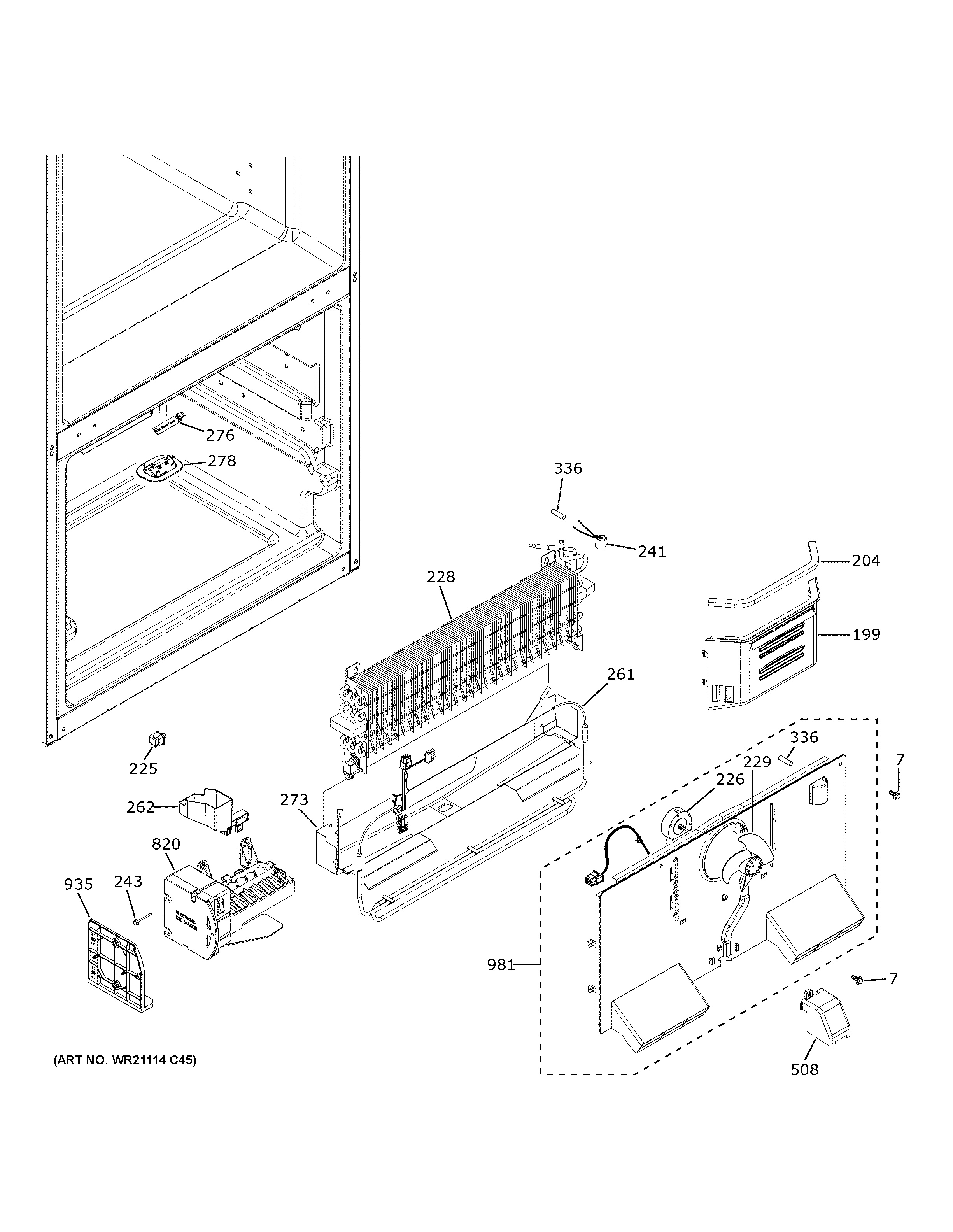 Assembly View for FREEZER SECTION | GWE19JYLEFFS