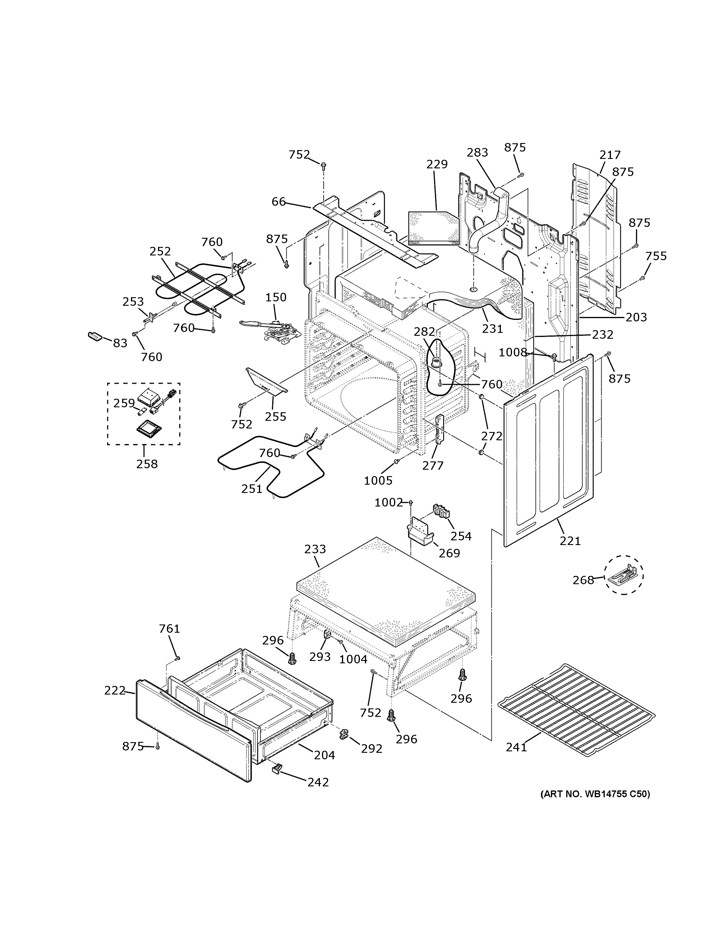 Assembly View for BODY PARTS | JB645RK8SS