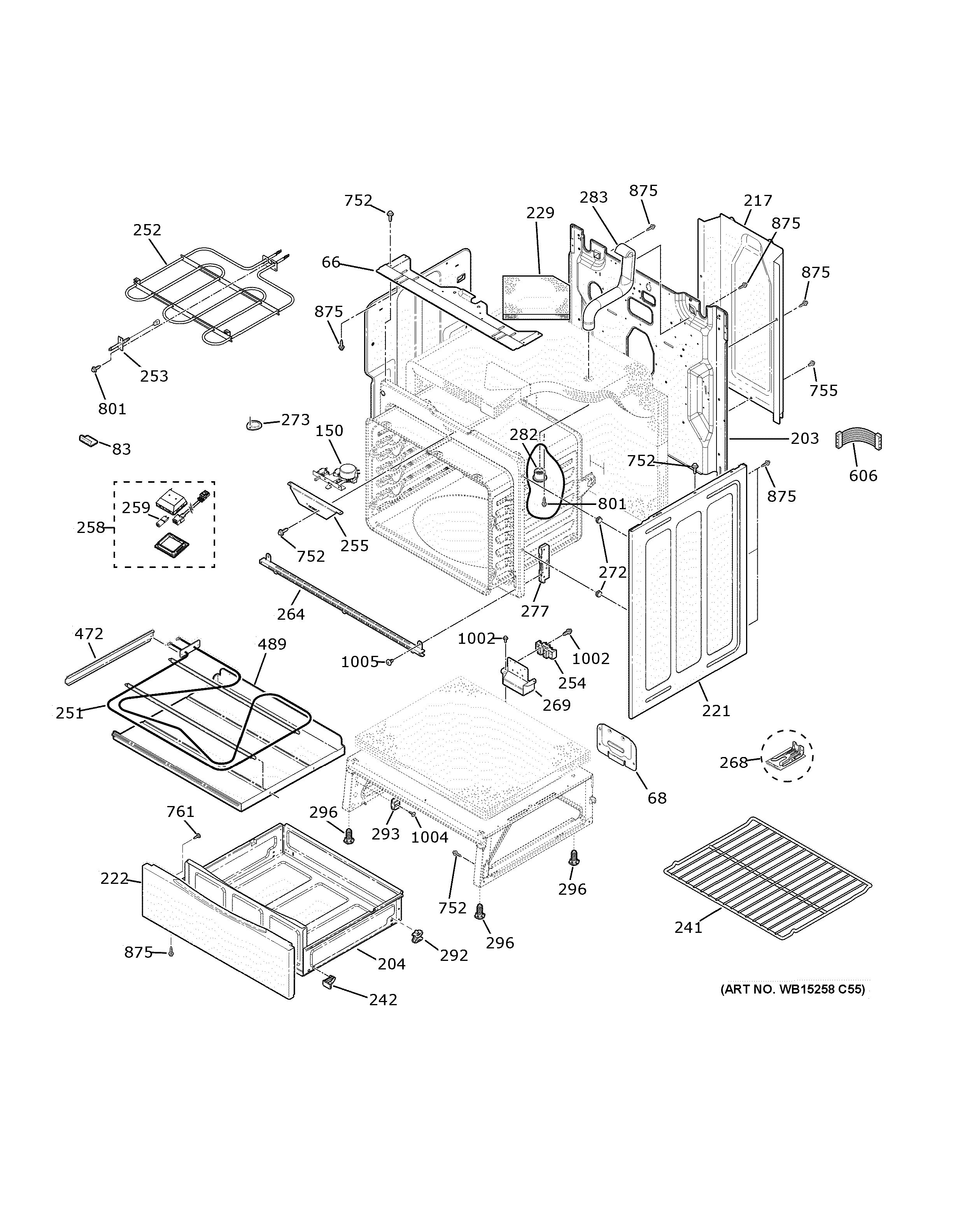 Assembly View for BODY PARTS | JB735SP3SS