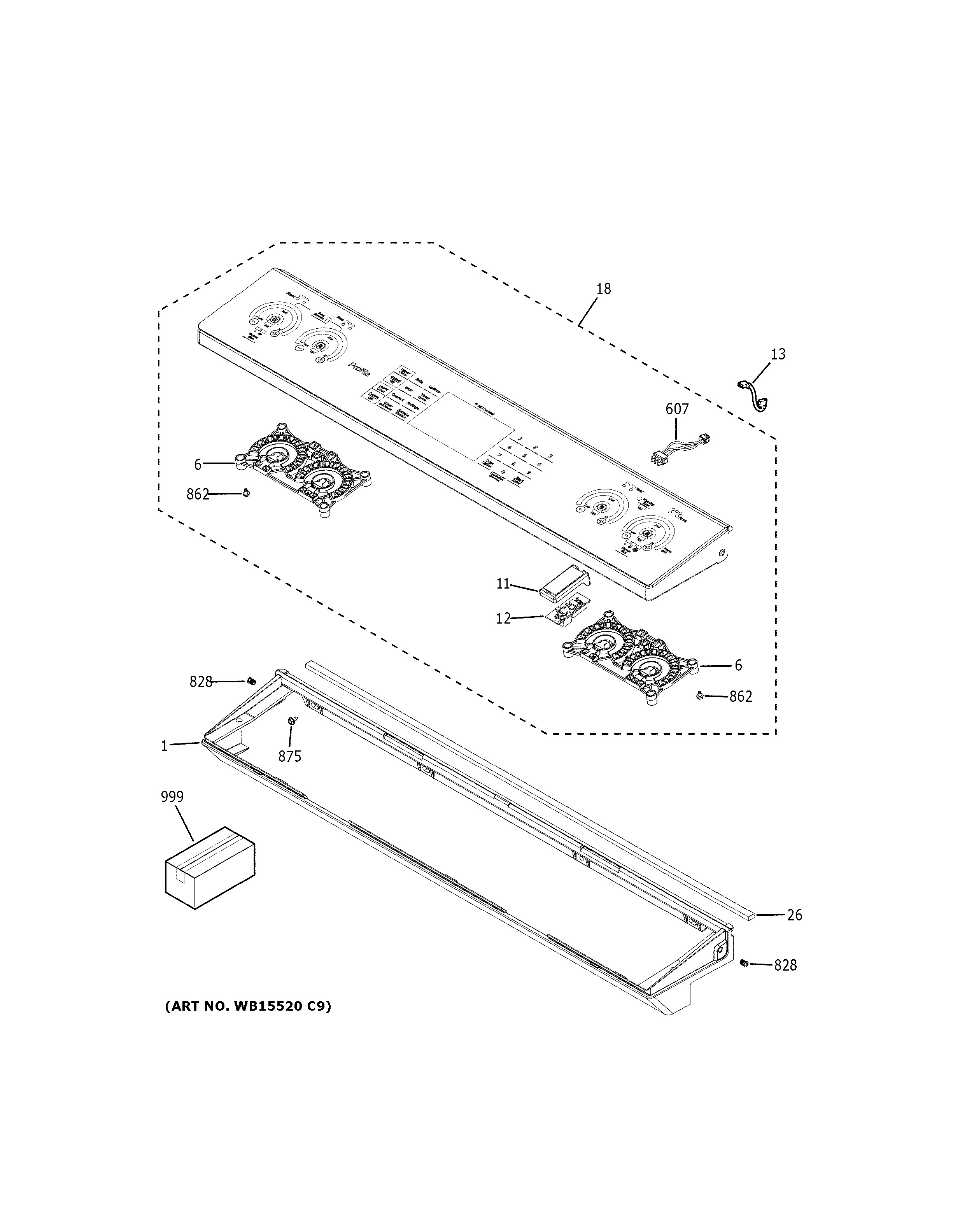 Assembly View for CONTROL PANEL | PHS930BL4TS