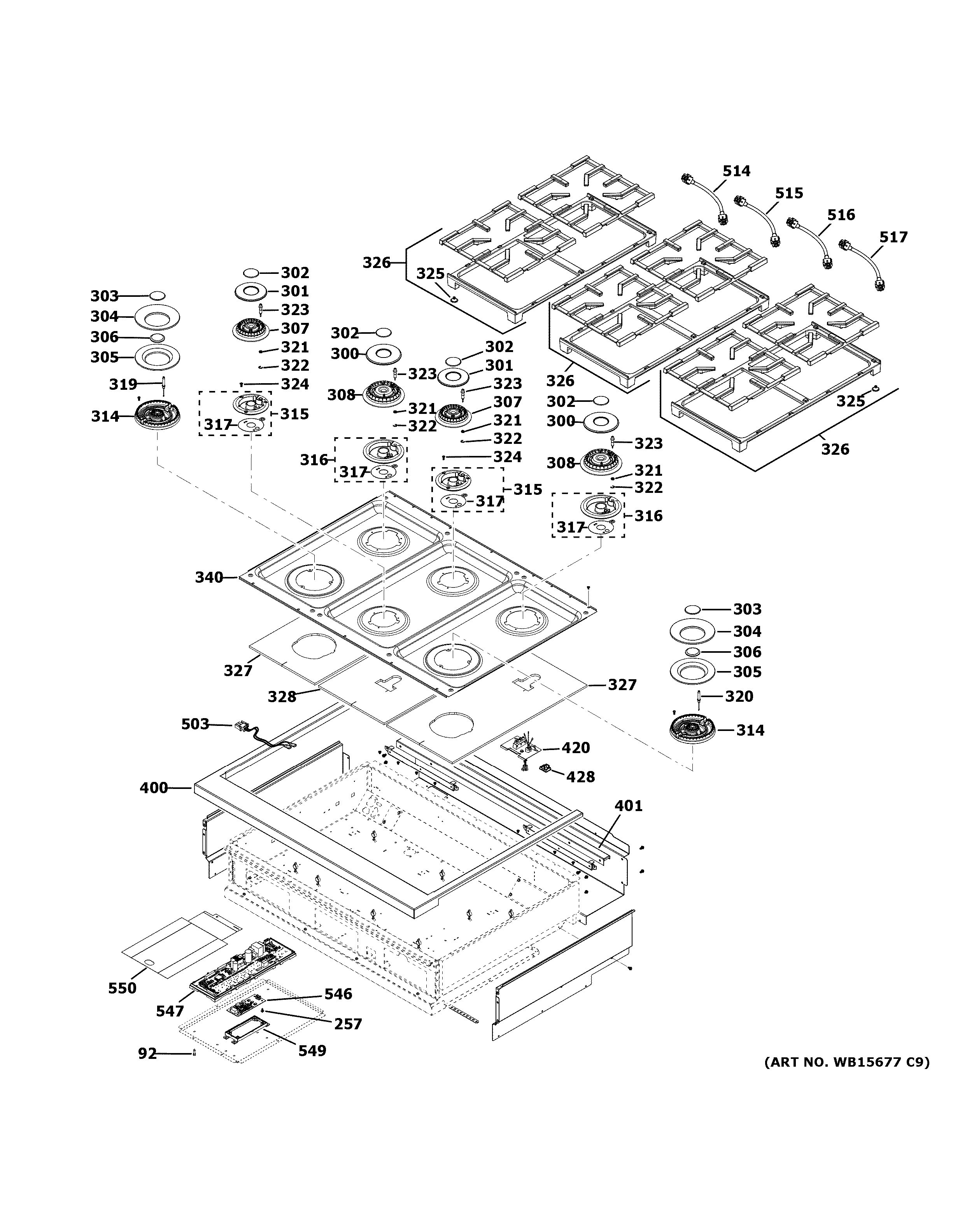 Assembly View for COOKTOP | ZGU366NT1SS