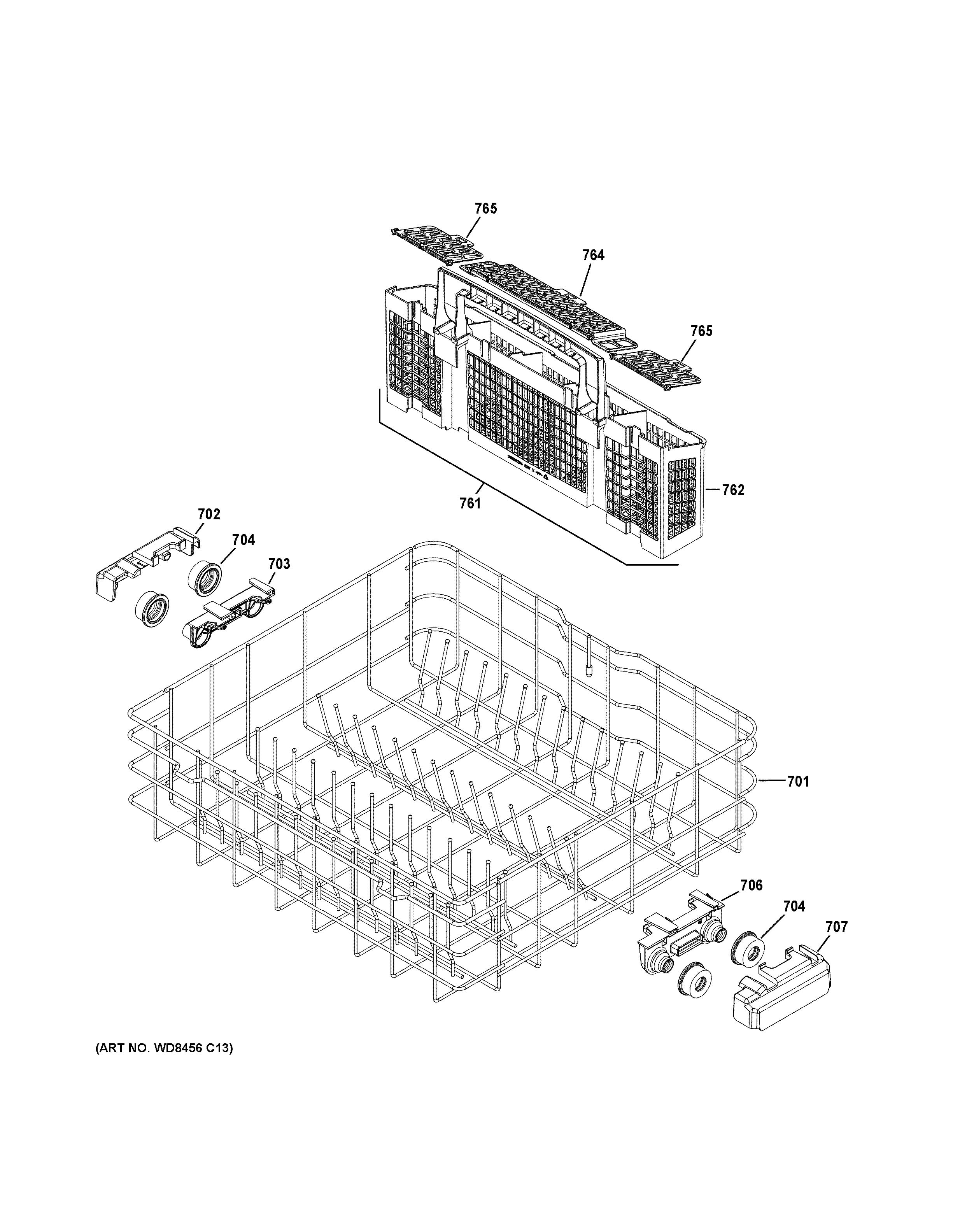 Assembly View for LOWER RACK ASSEMBLY | GDT635HSM0SS