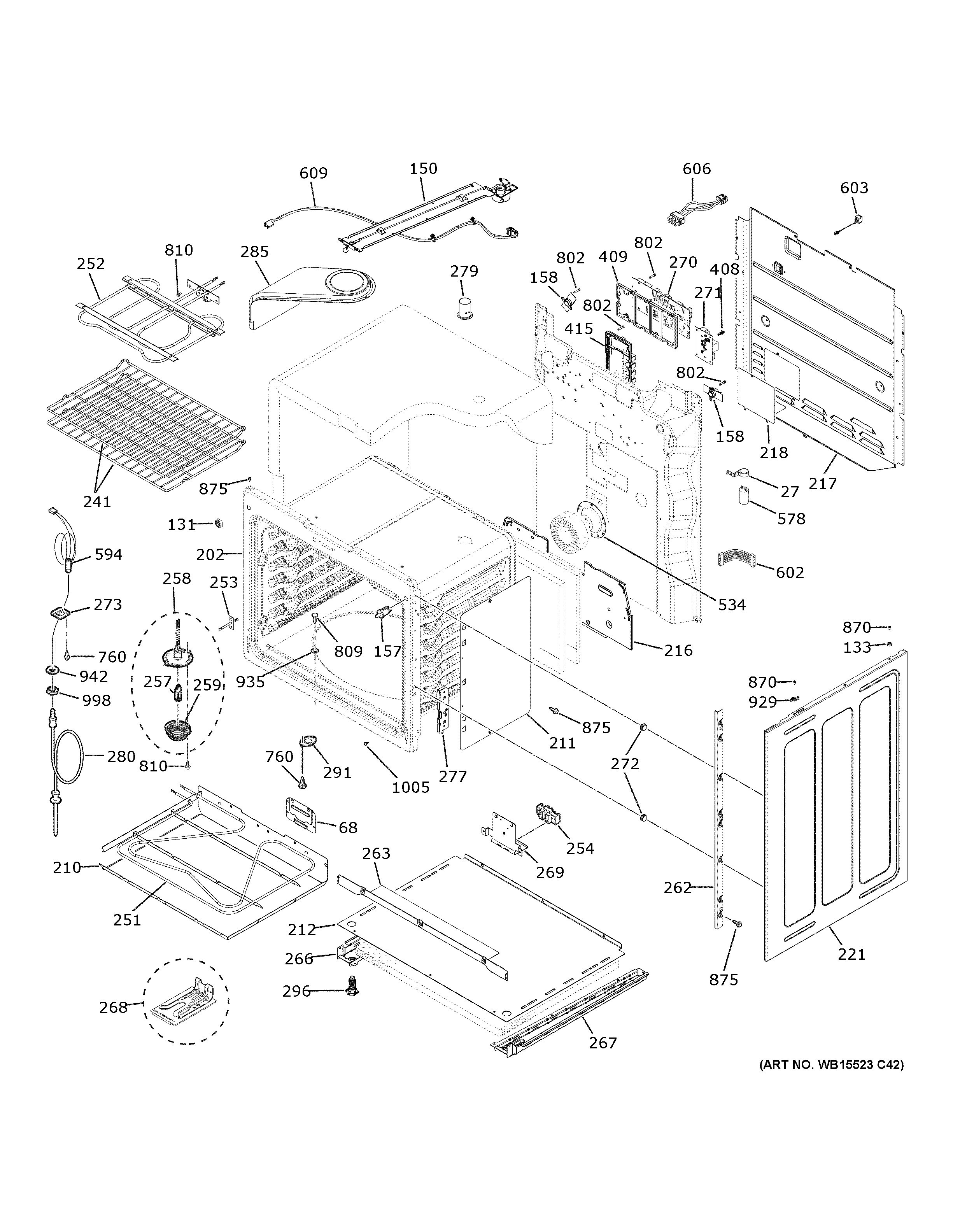 Assembly View for LOWER OVEN | PS960YP4FS