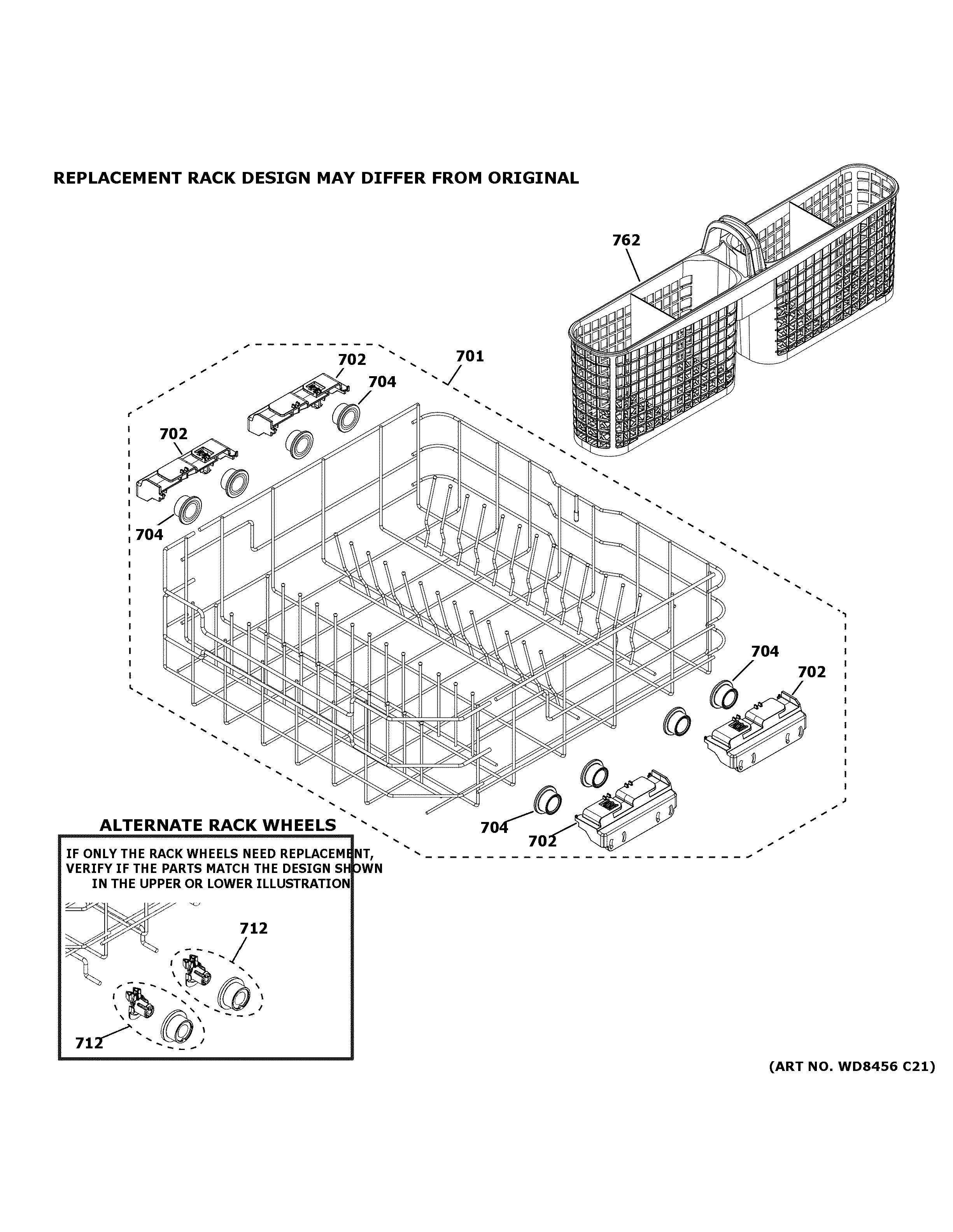 Assembly View for LOWER RACK ASSEMBLY | GDF460PGT3WW