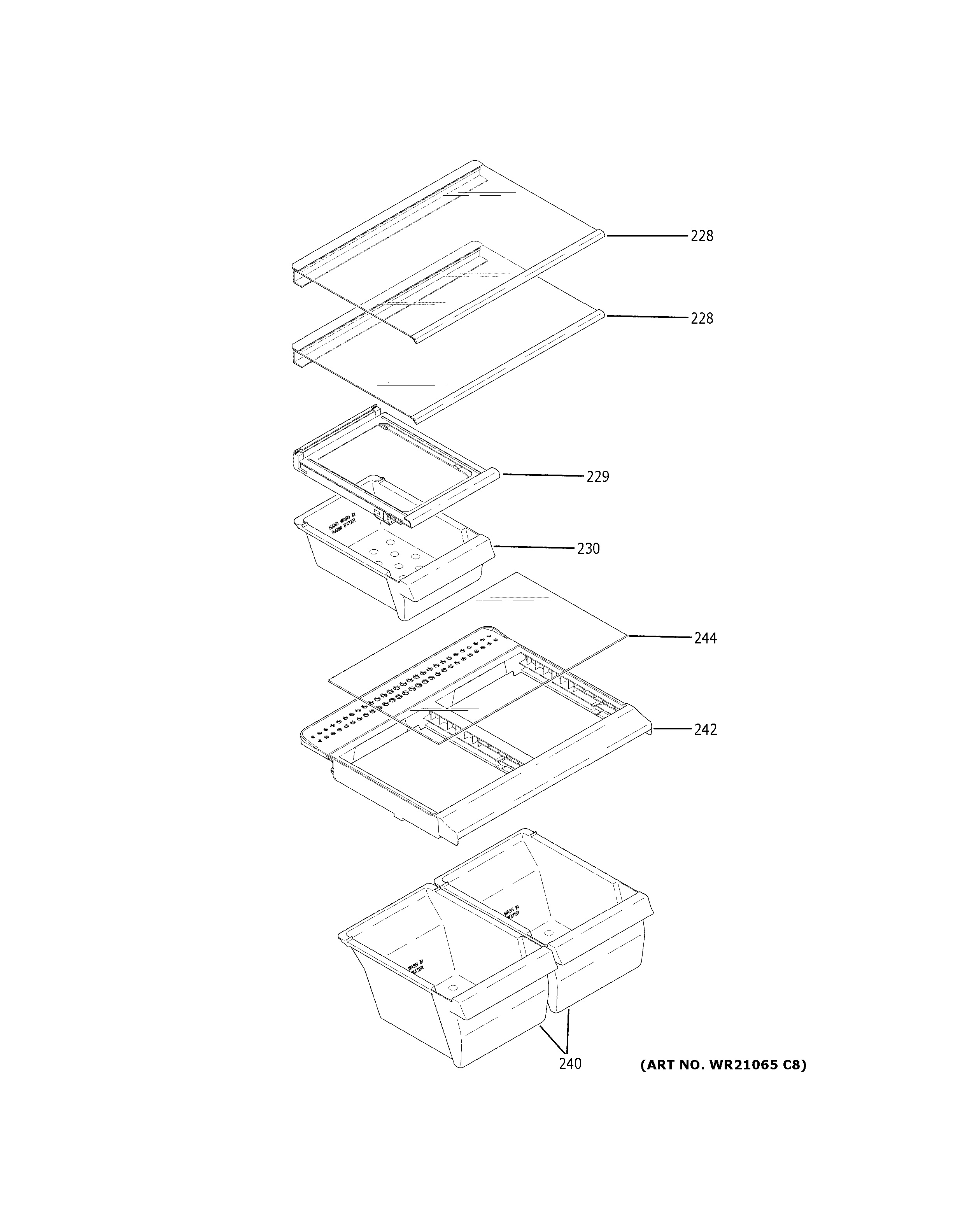Assembly View for FRESH FOOD SHELVES | GTS22KYNBRFS