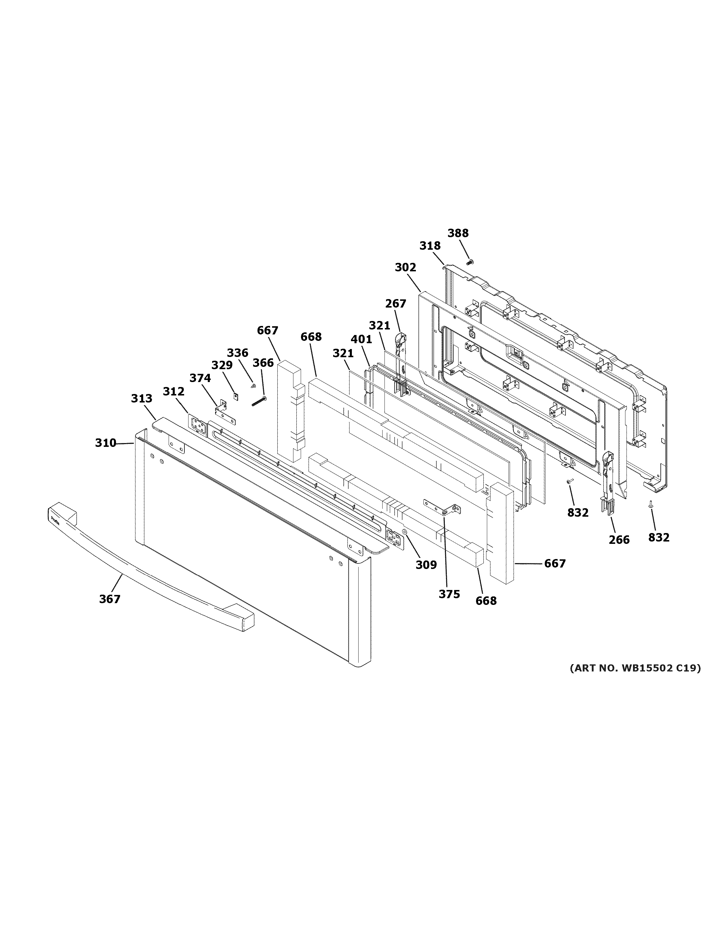 Assembly View for UPPER DOOR | PGS960YP1FS