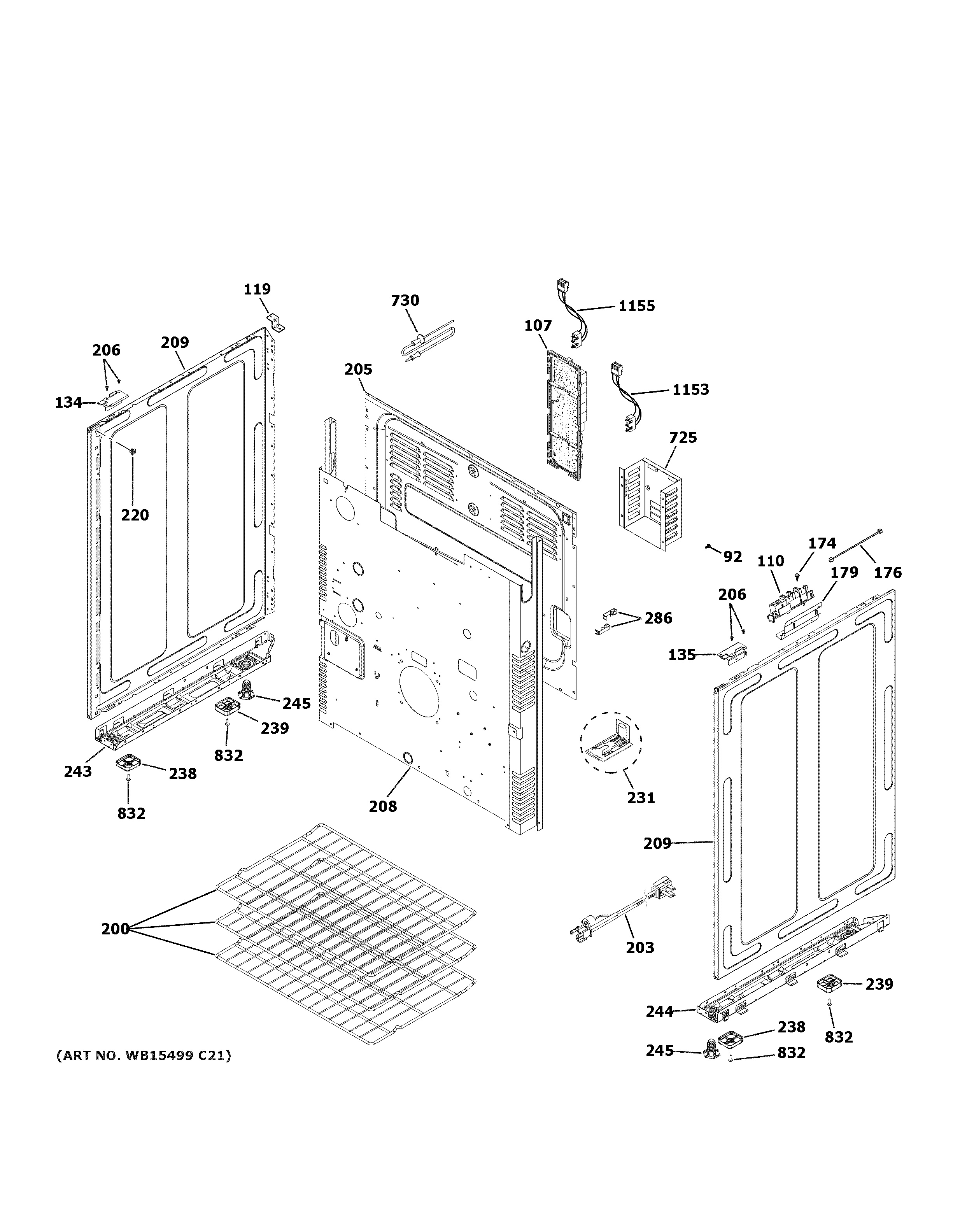 Assembly View for BODY PARTS | PGS960YP2FS