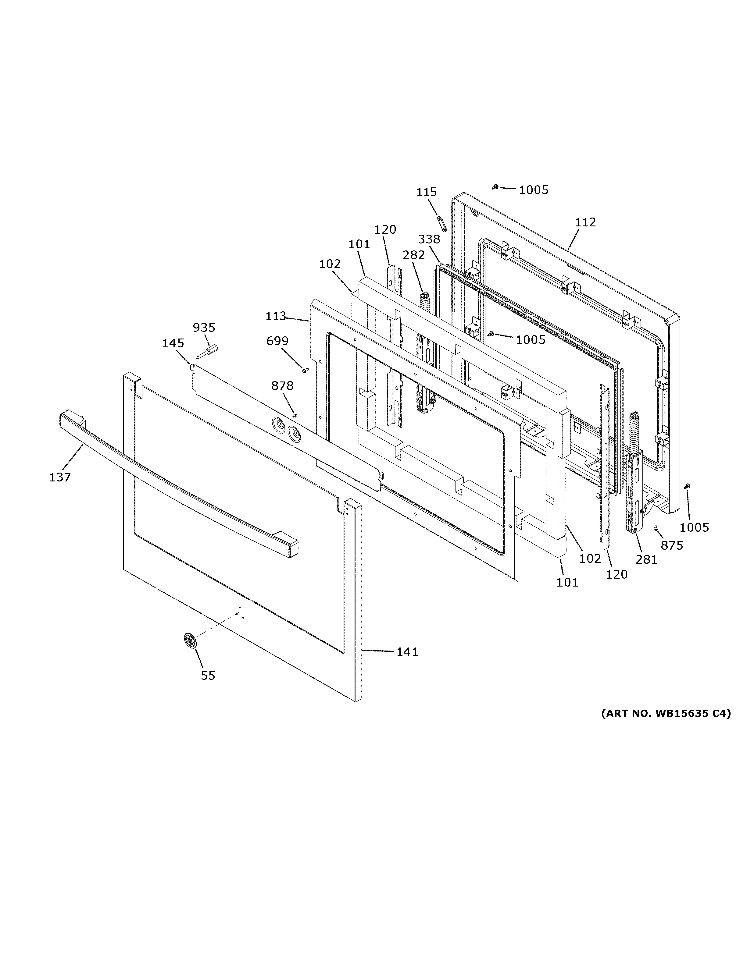 Assembly View for LOWER DOOR | PTD9000BN1TS