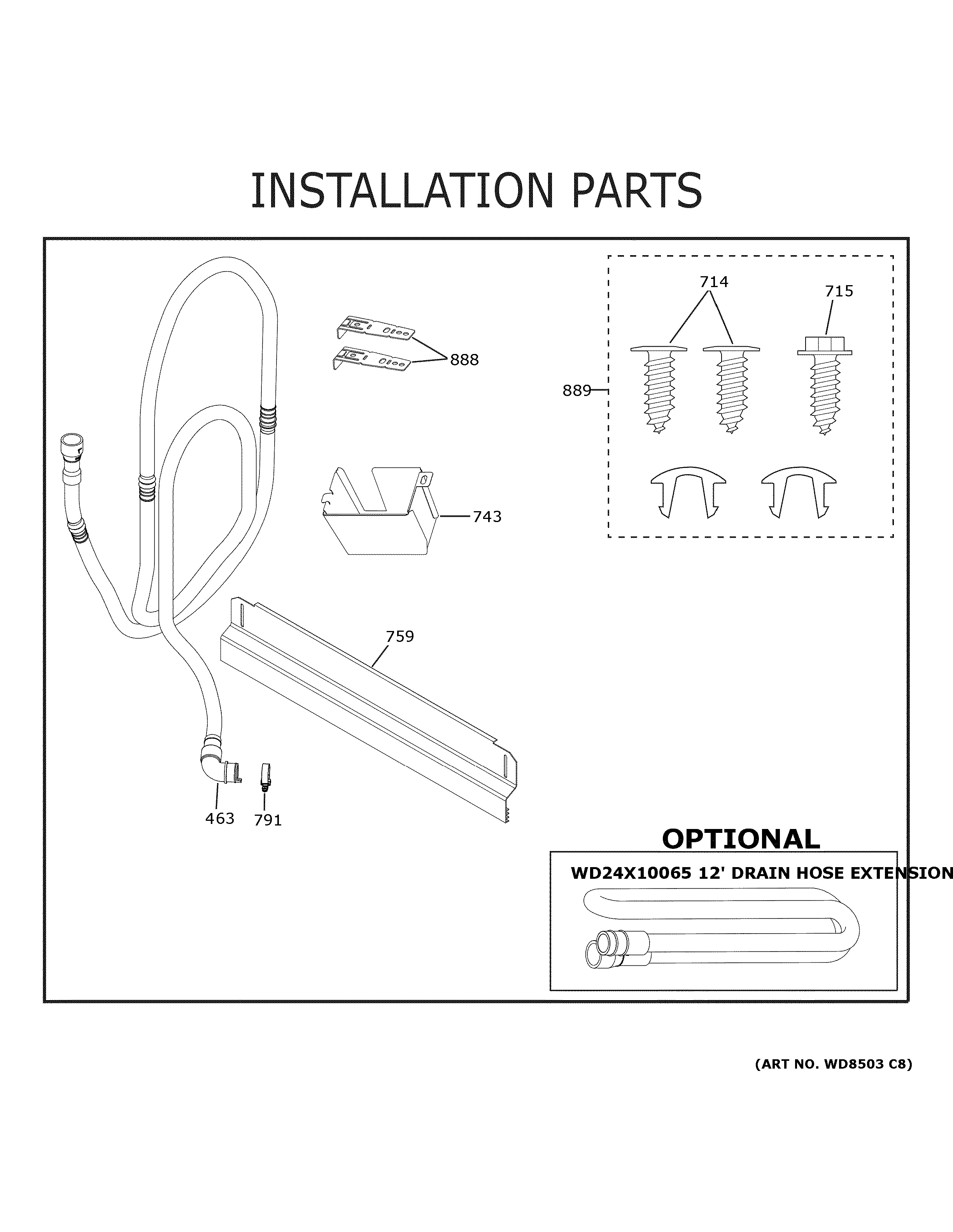 Assembly View for INSTALLATION PARTS | GDF511PSR0SS