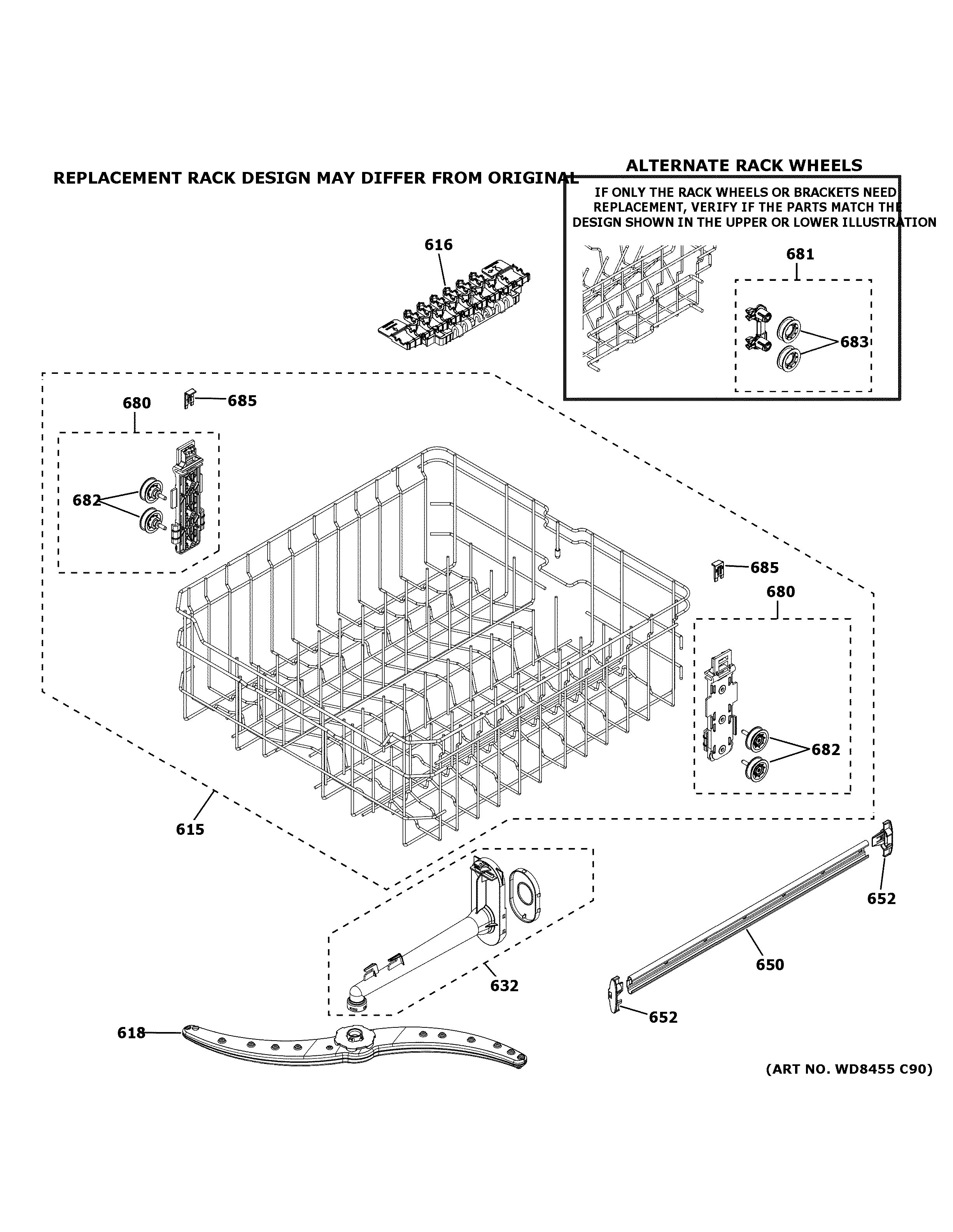 Assembly View for UPPER RACK ASSEMBLY | GDF535PSR3SS