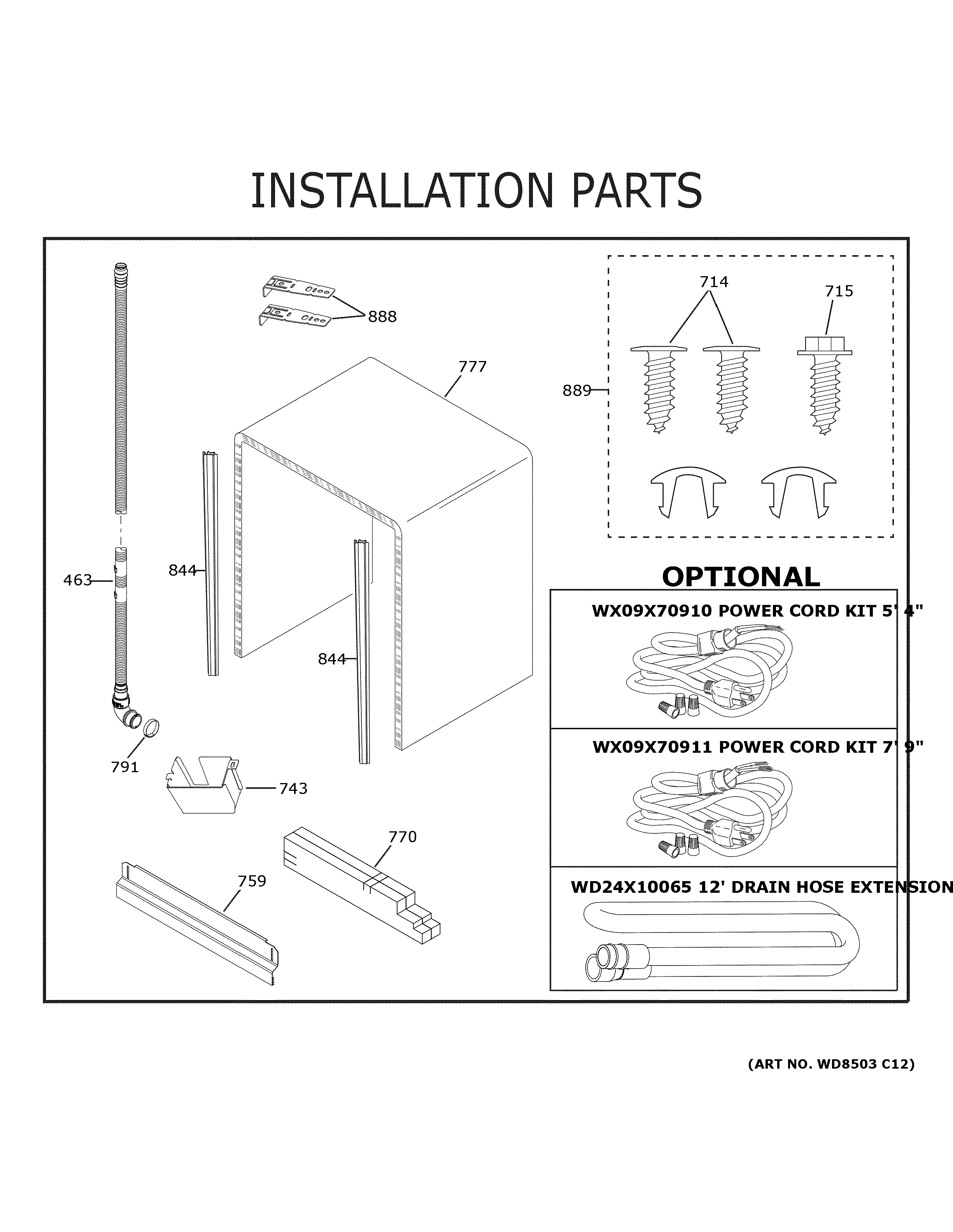 Assembly View for INSTALLATION PARTS | GDF630PSM6SS