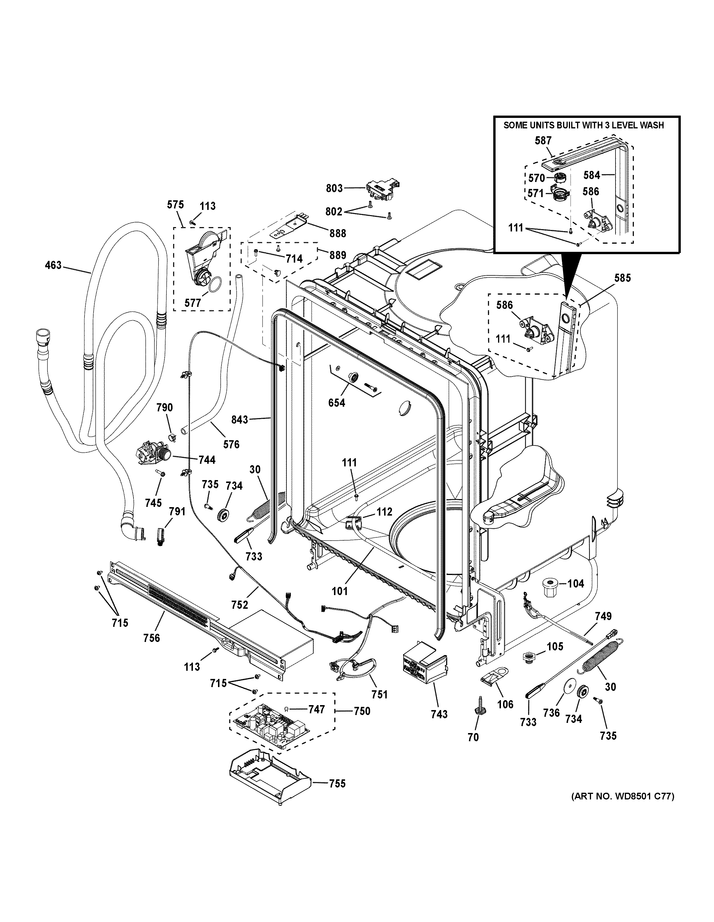 Assembly View for BODY PARTS | HDF330PGR3WW