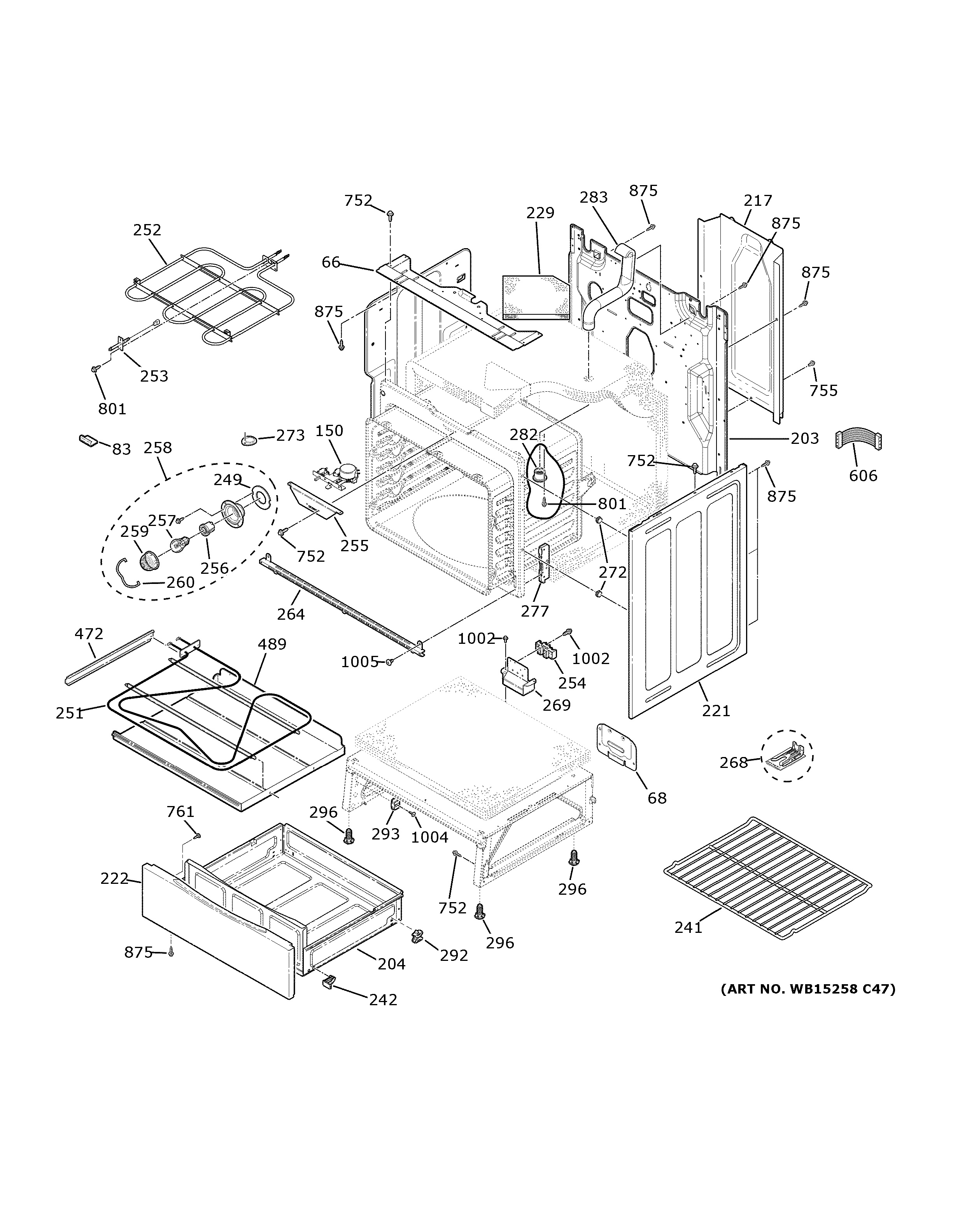 Assembly View for BODY PARTS | JB735DP1WW