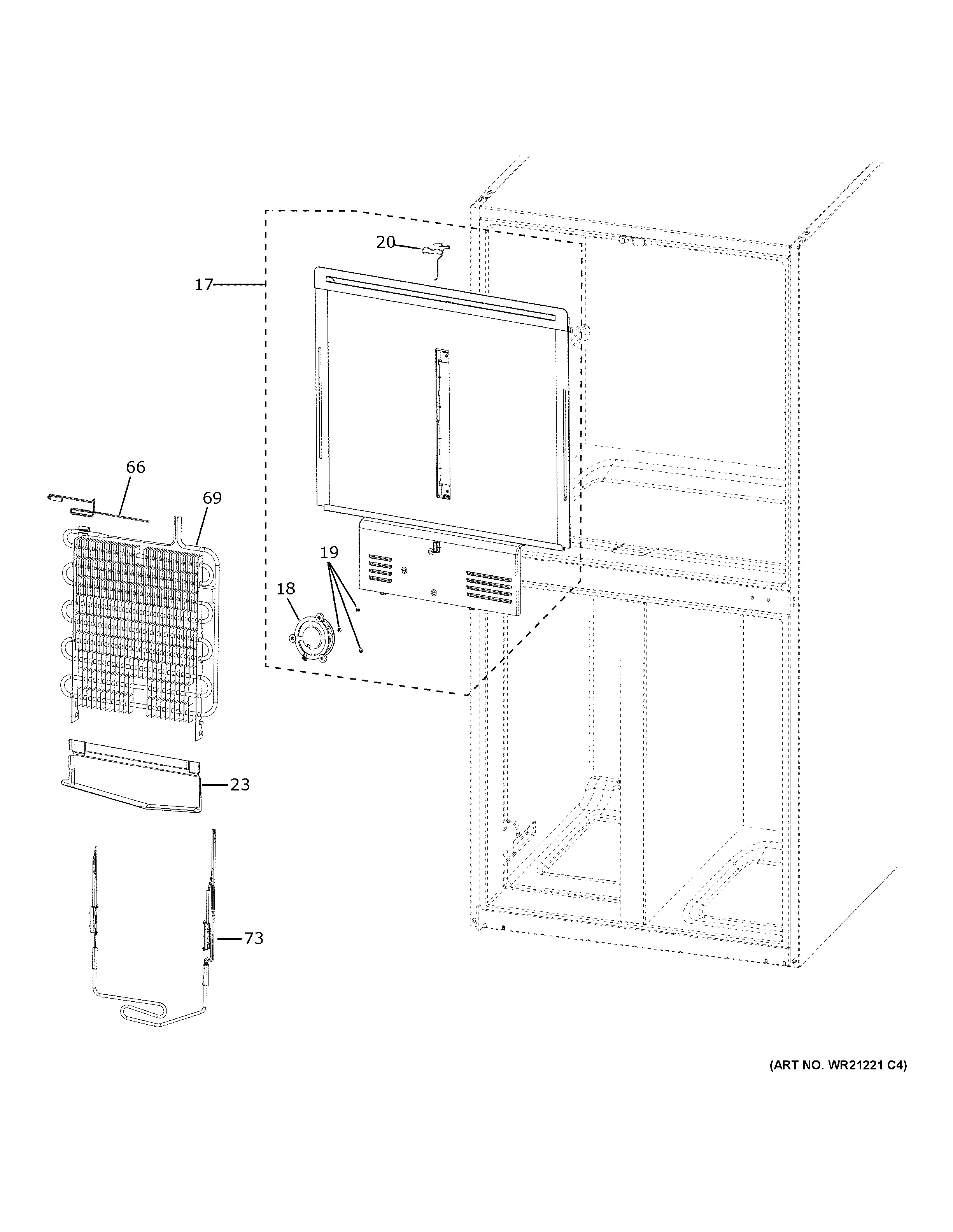 Assembly View for REFRIGERATOR SECTION | CQE28DM5NBS5