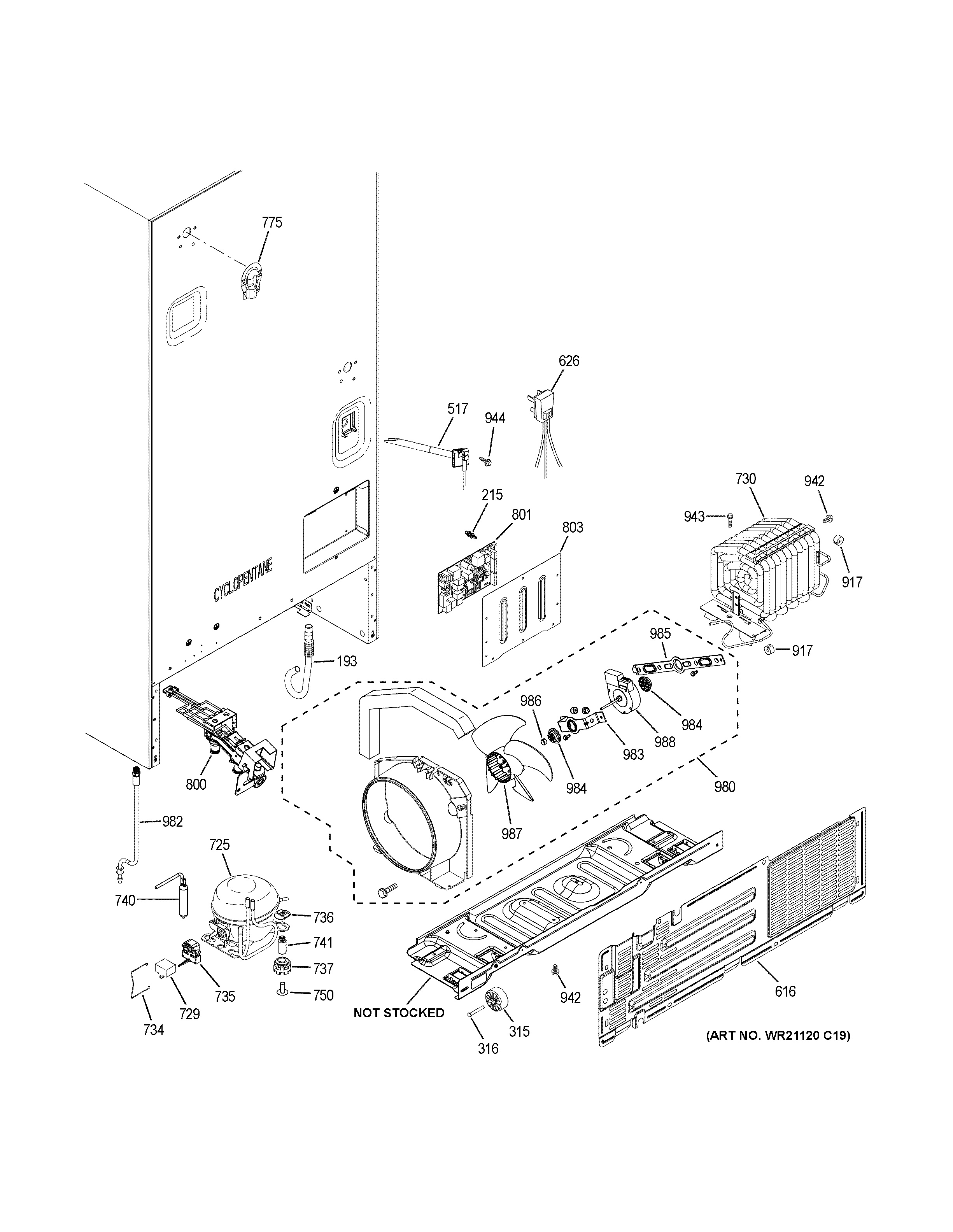 Assembly View for MACHINE COMPARTMENT | GNE27JSMAFSS
