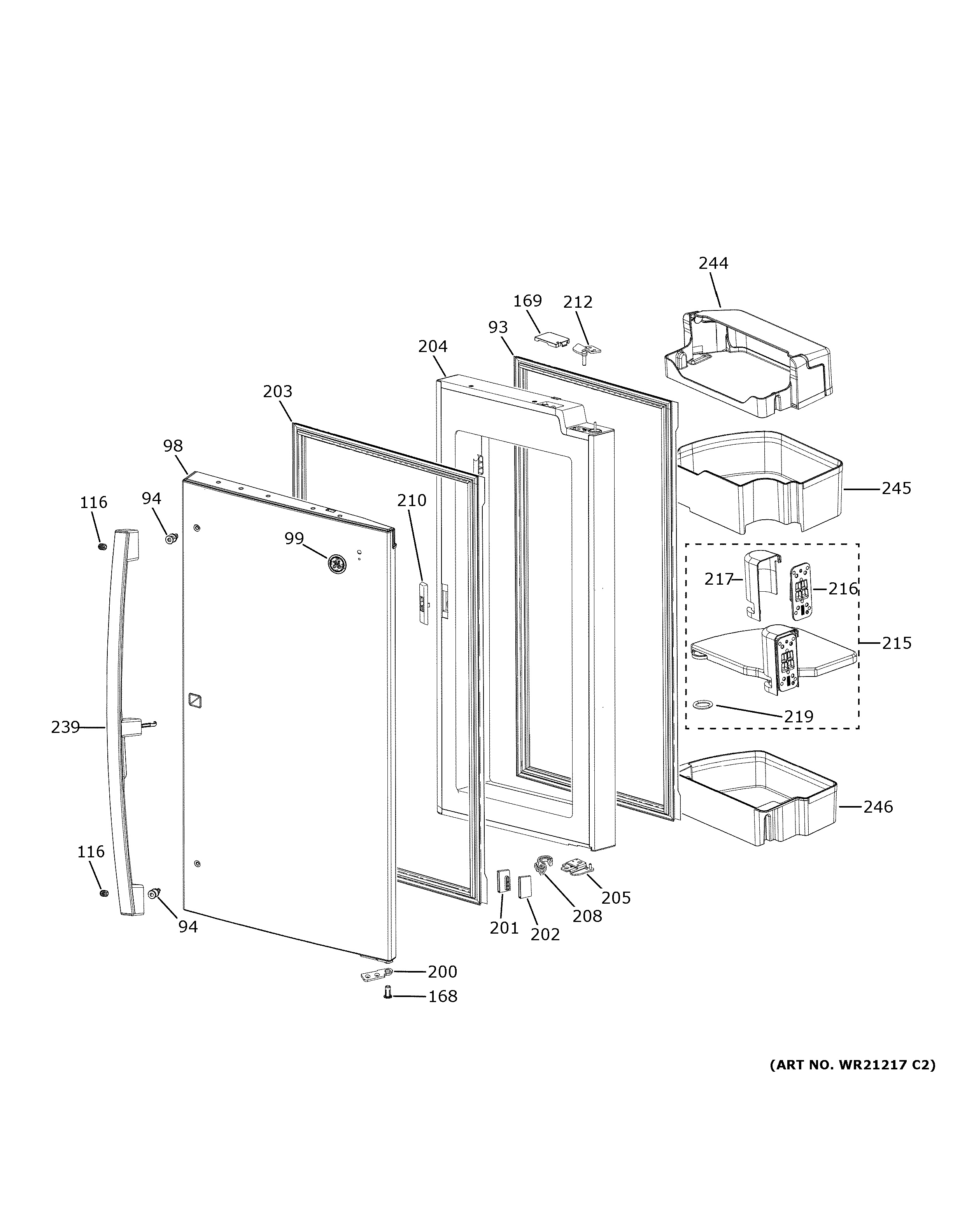 Assembly View for REFRIGERATOR DOOR - RH | PVD28BYNBFS