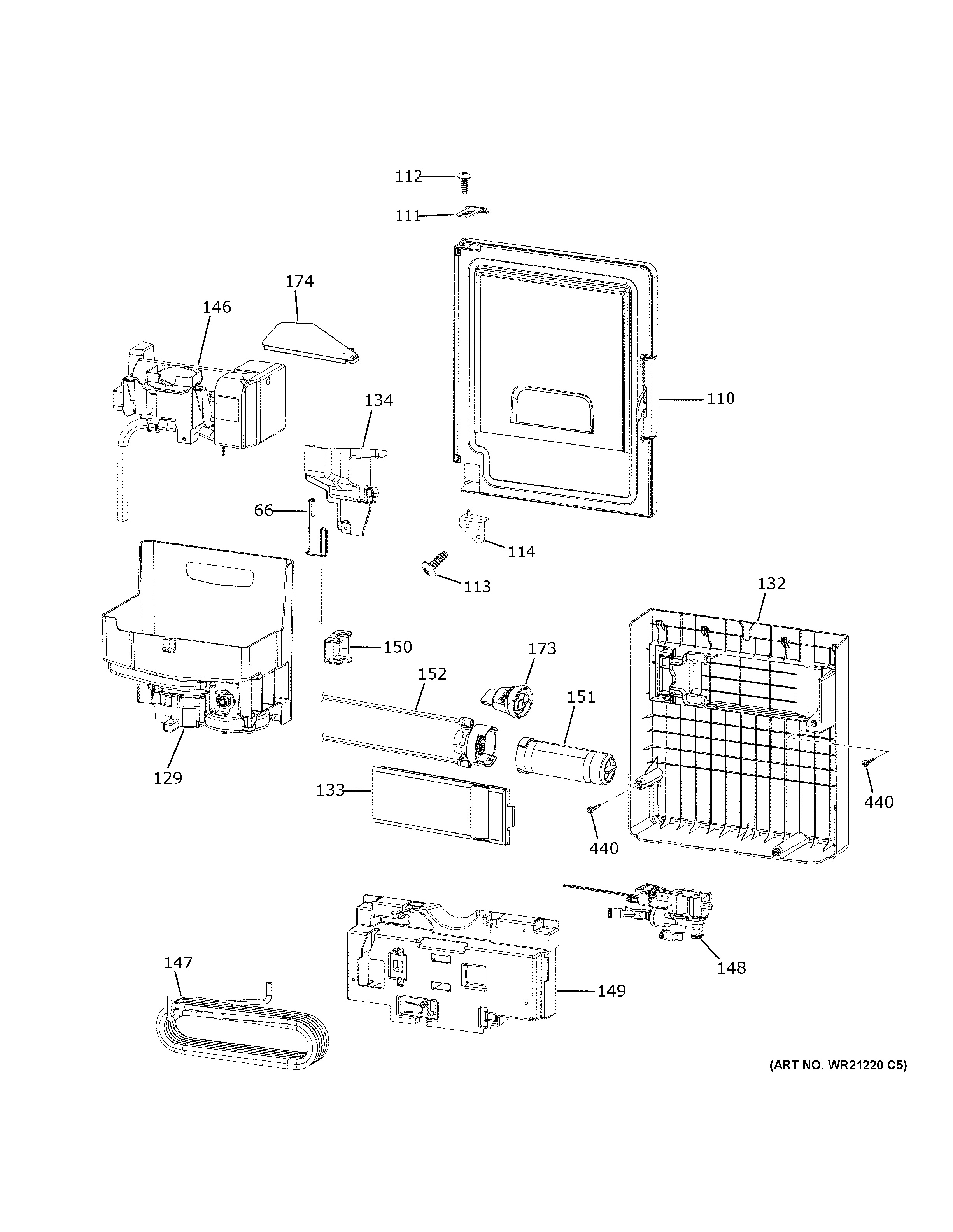 Assembly View for ICE MAKER & DISPENSER | CVE28DP2NBS1