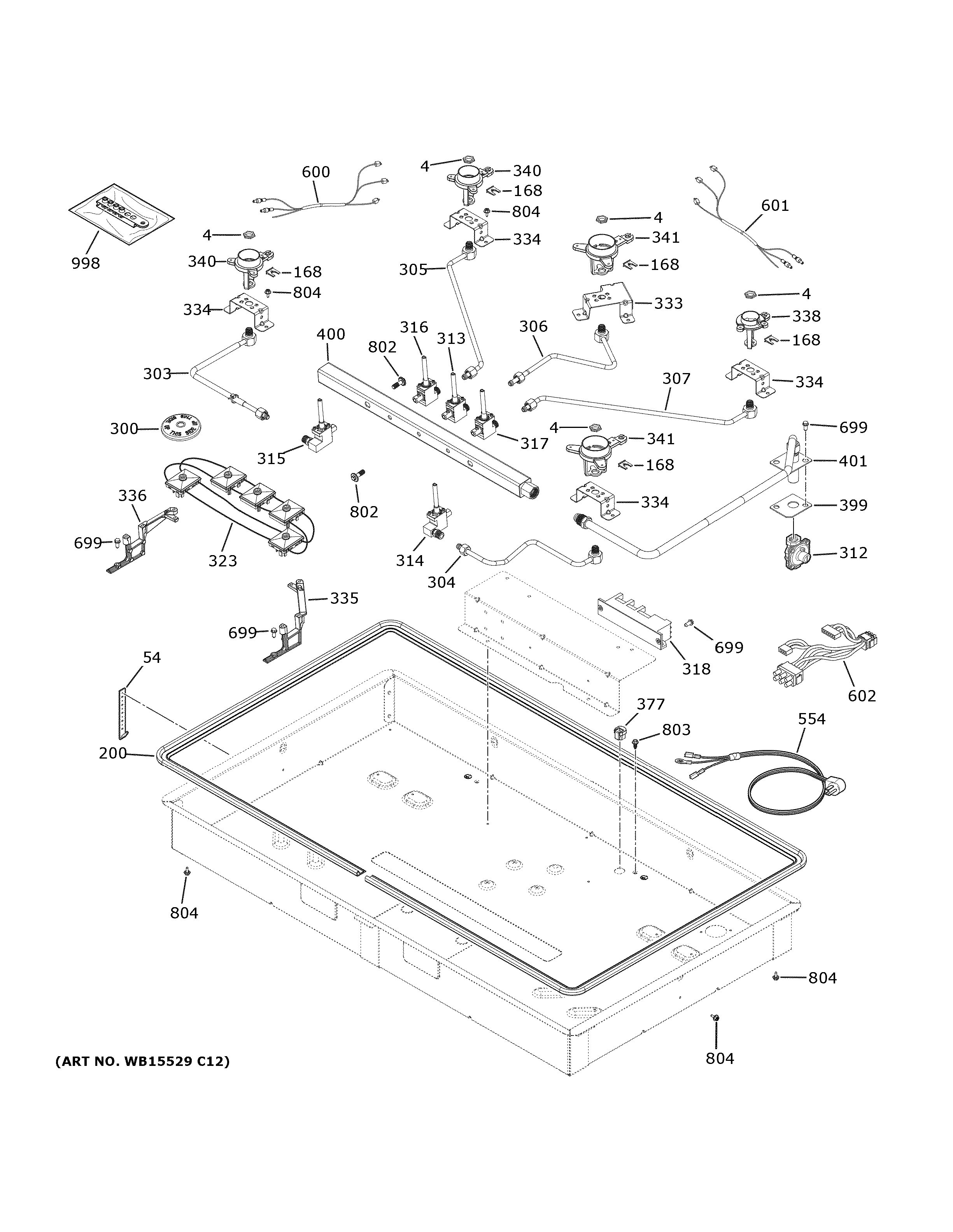 Assembly View for GAS & BURNER PARTS | JGP5036SL1SS