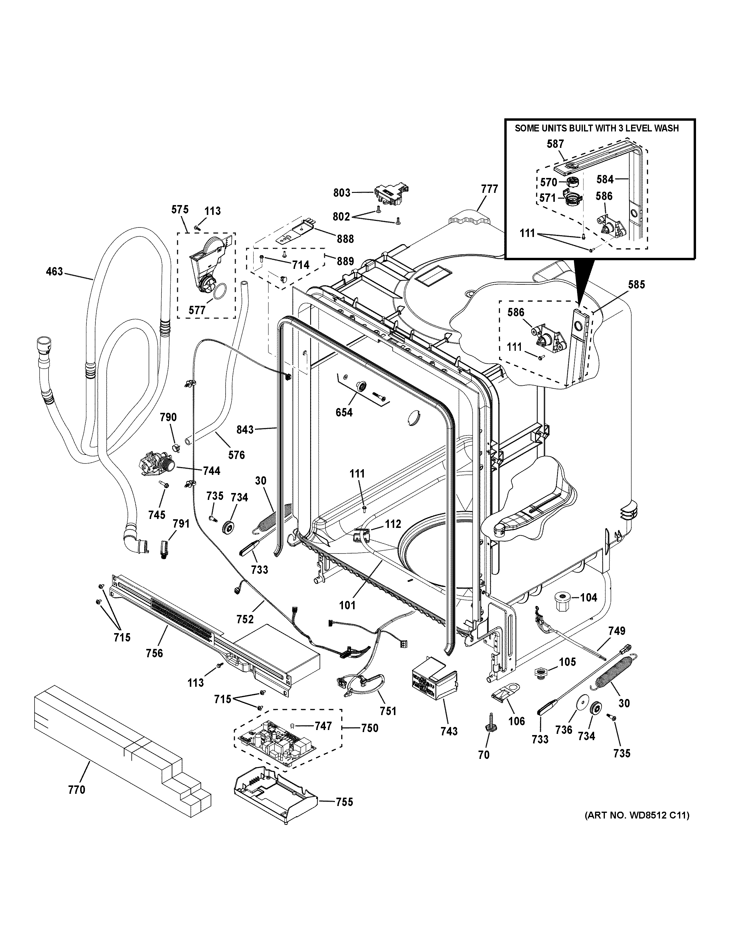 Assembly View for BODY PARTS | GDF535PSR5SS