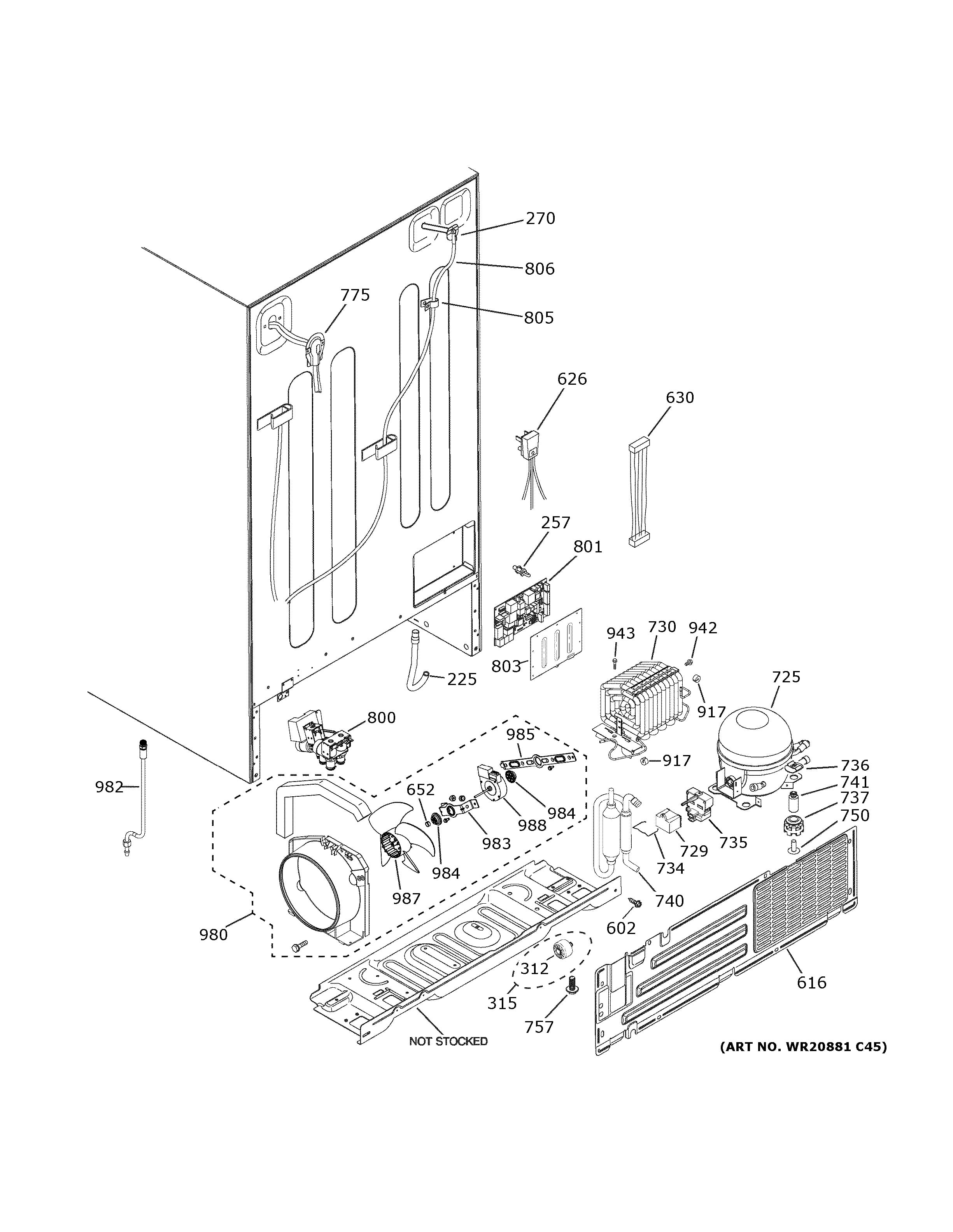 Assembly View for MACHINE COMPARTMENT | GSE25GYPFCFS