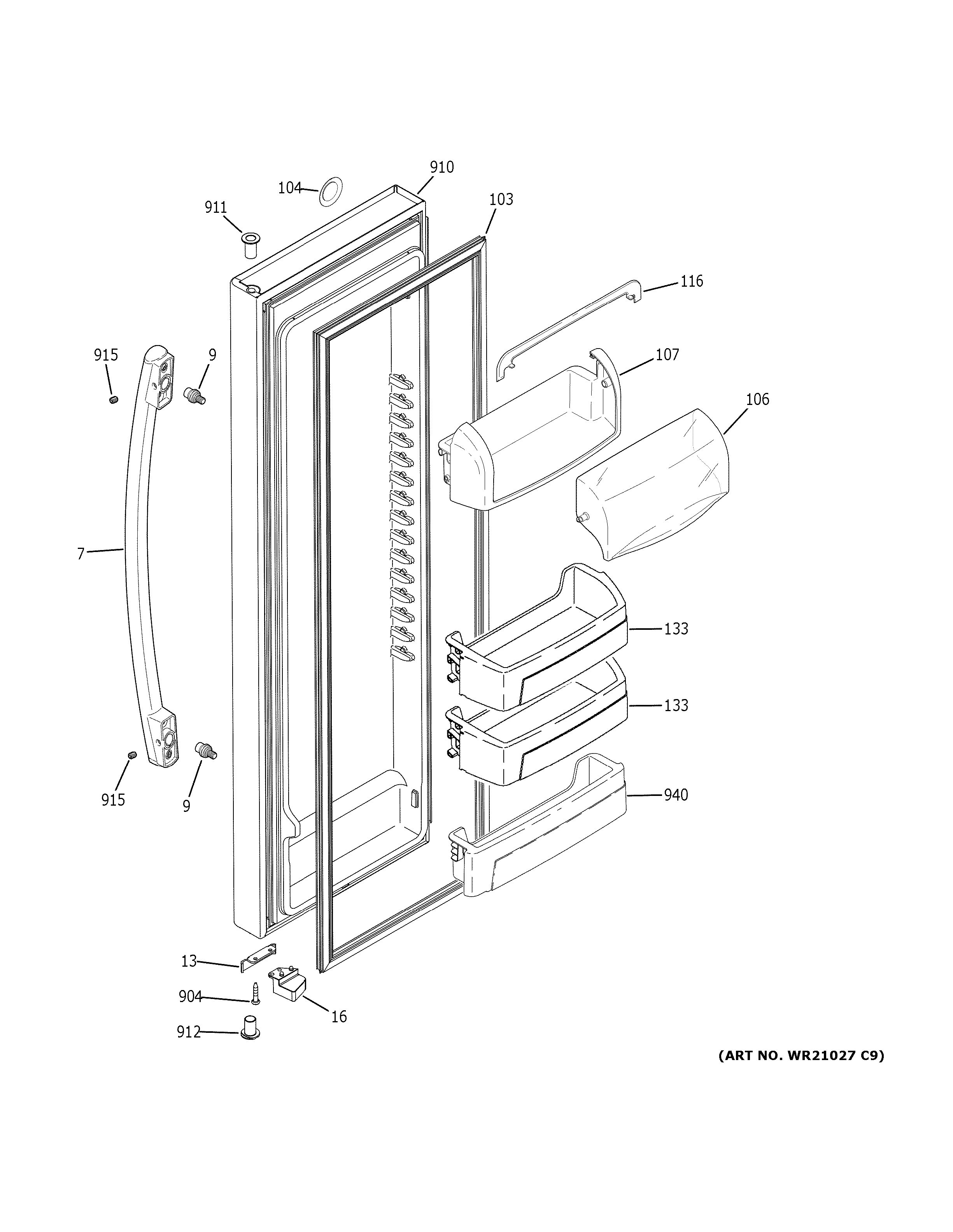 Assembly View for FRESH FOOD DOOR | GSS25IYNXHFS