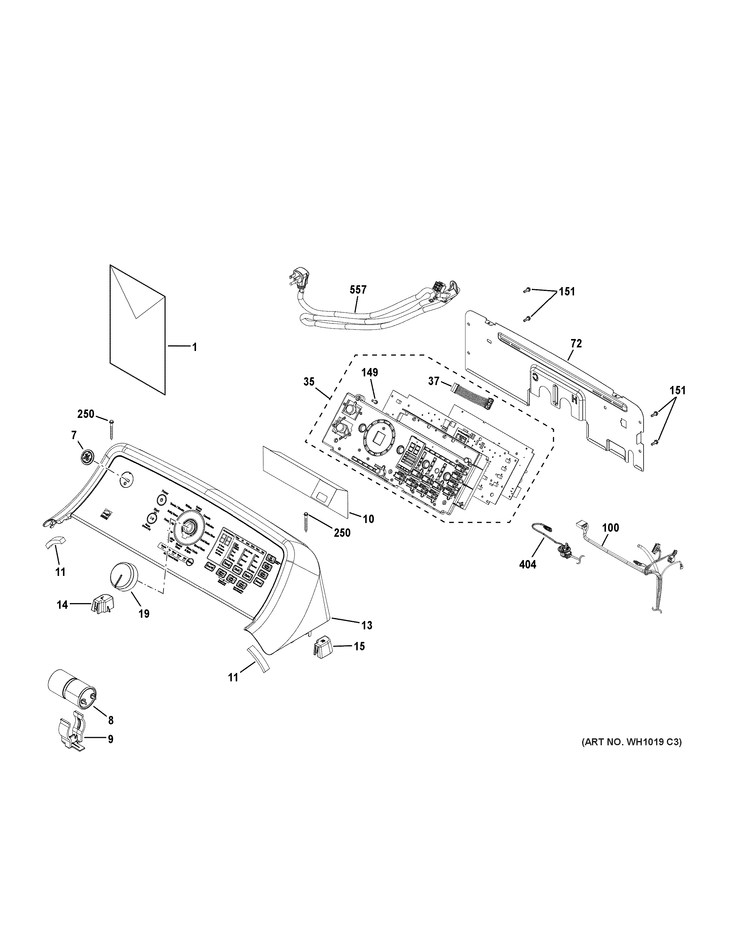 Assembly View for CONTROLS & BACKSPLASH | GTW680BSJ0WS