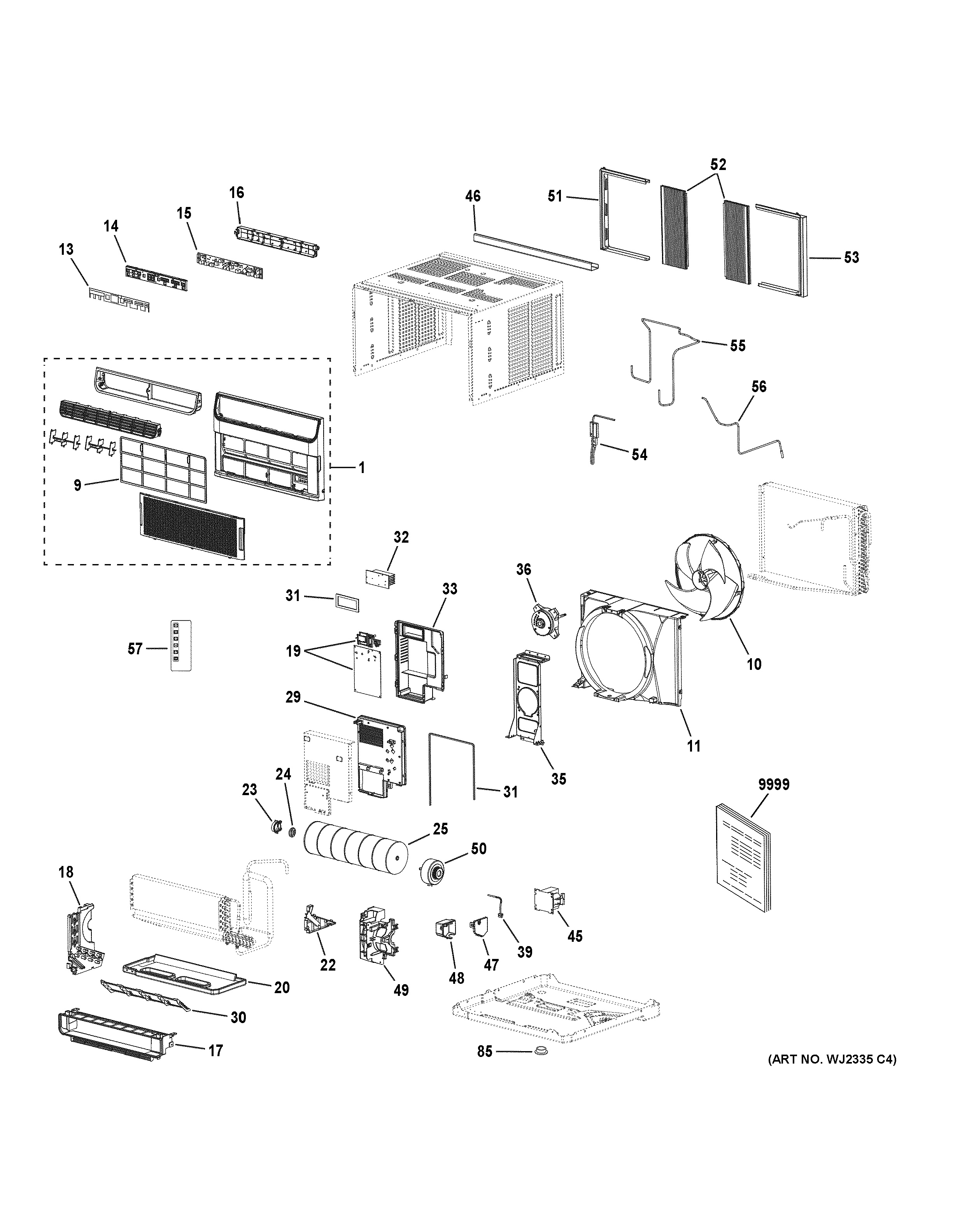 Assembly View for ROOM AIR CONDITIONER | AHTR12ACH1