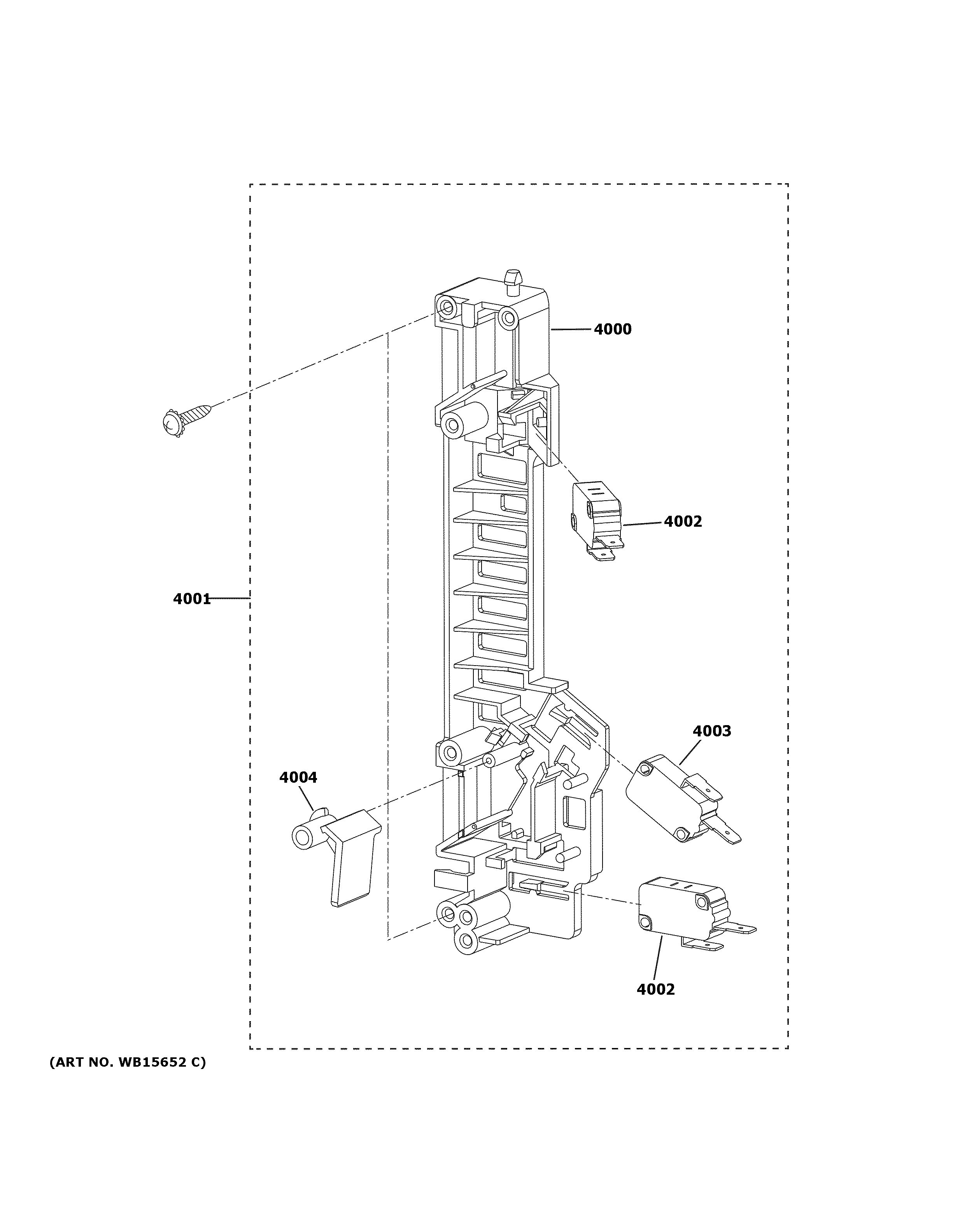 Assembly View for LATCH BOARD PARTS | CVM521P2M6S1