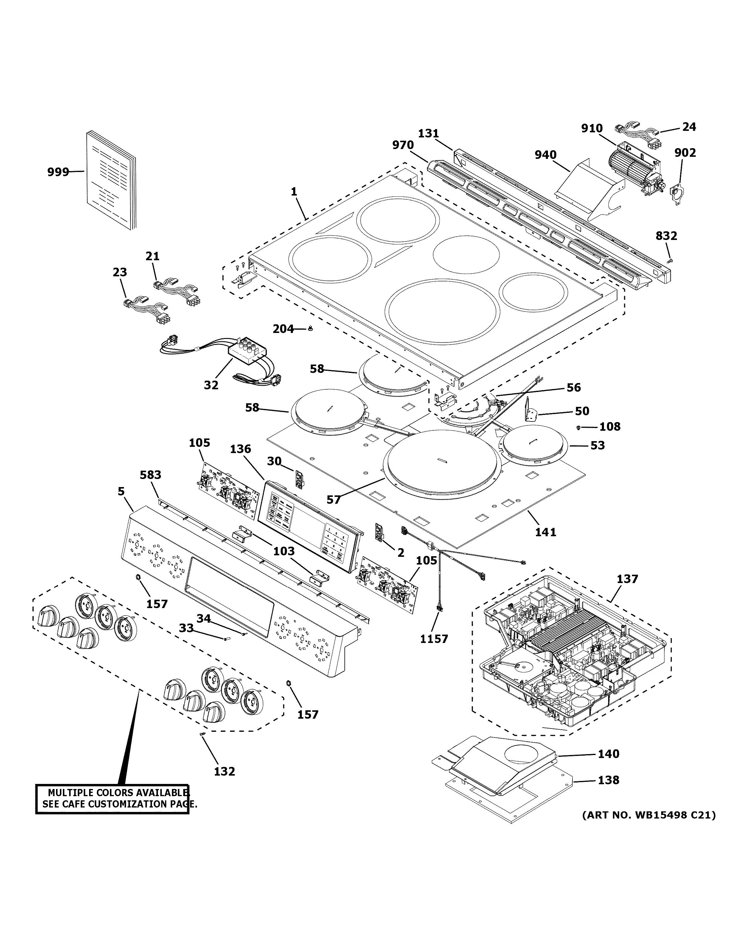Assembly View for CONTROL PANEL & COOKTOP | CHS900P2M3S1