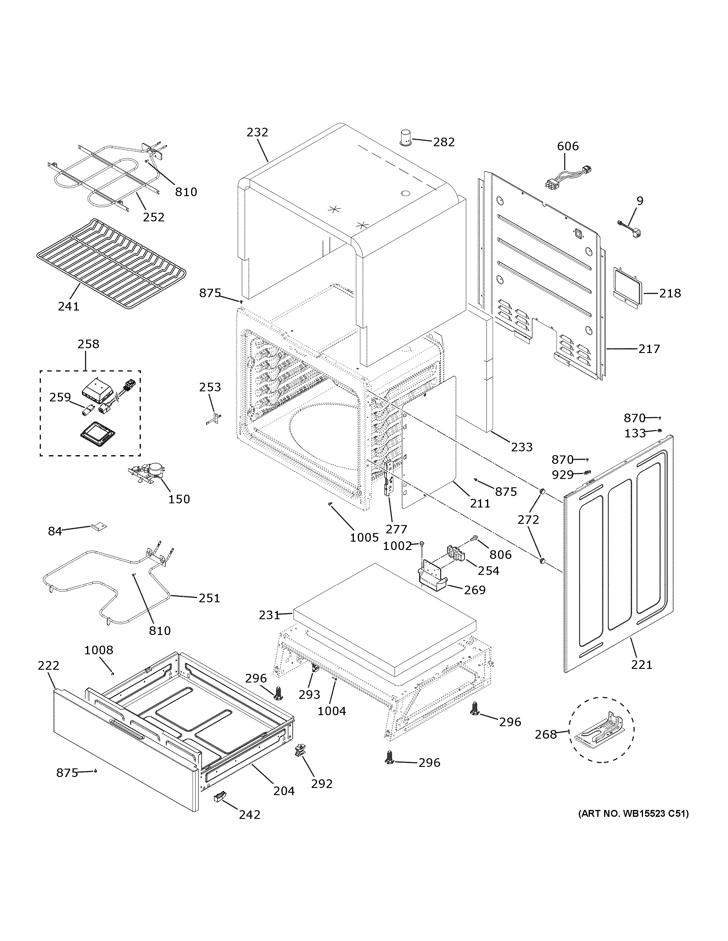 Assembly View for BODY PARTS | JS645SL8SS