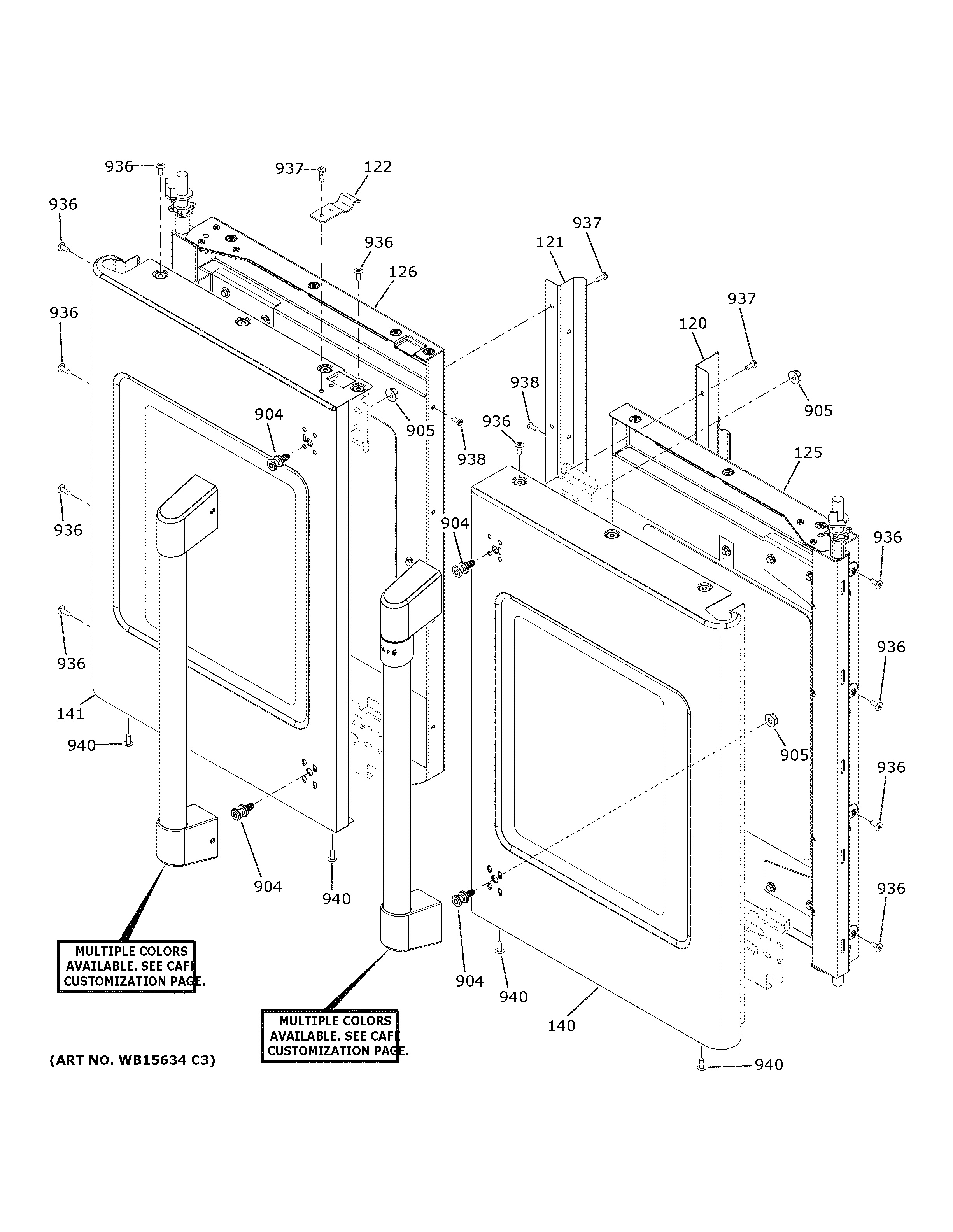 Assembly View for UPPER DOORS | CTD90FP2N1S1