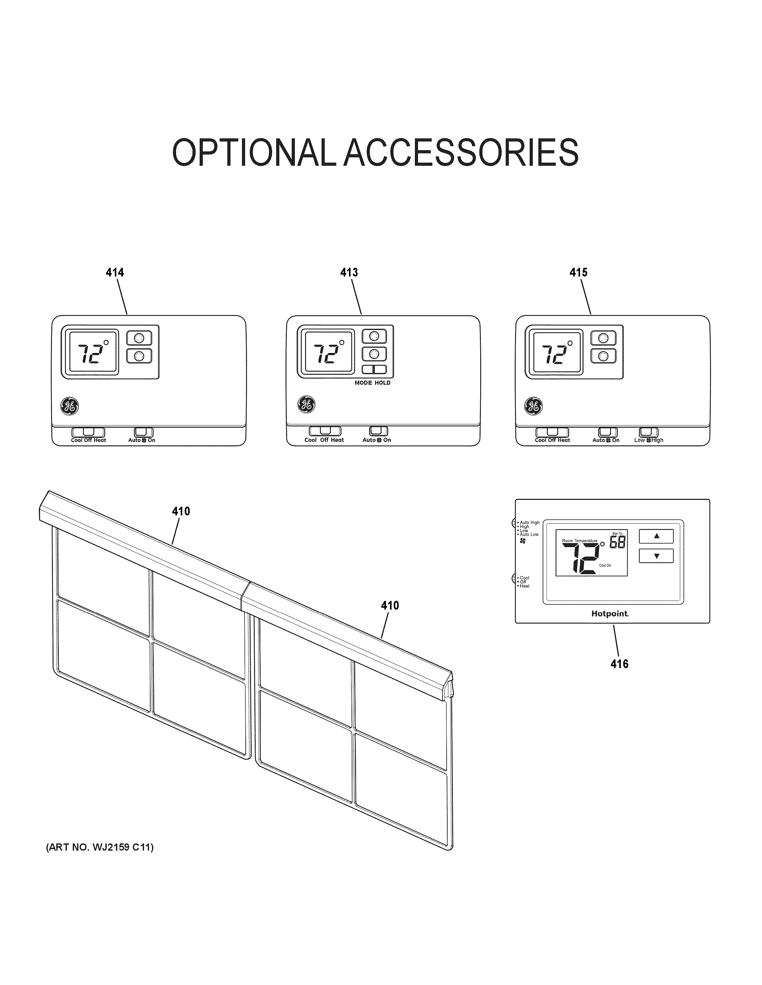 Assembly View for OPTIONAL ACCESSORIES | AH11H09D3BK2