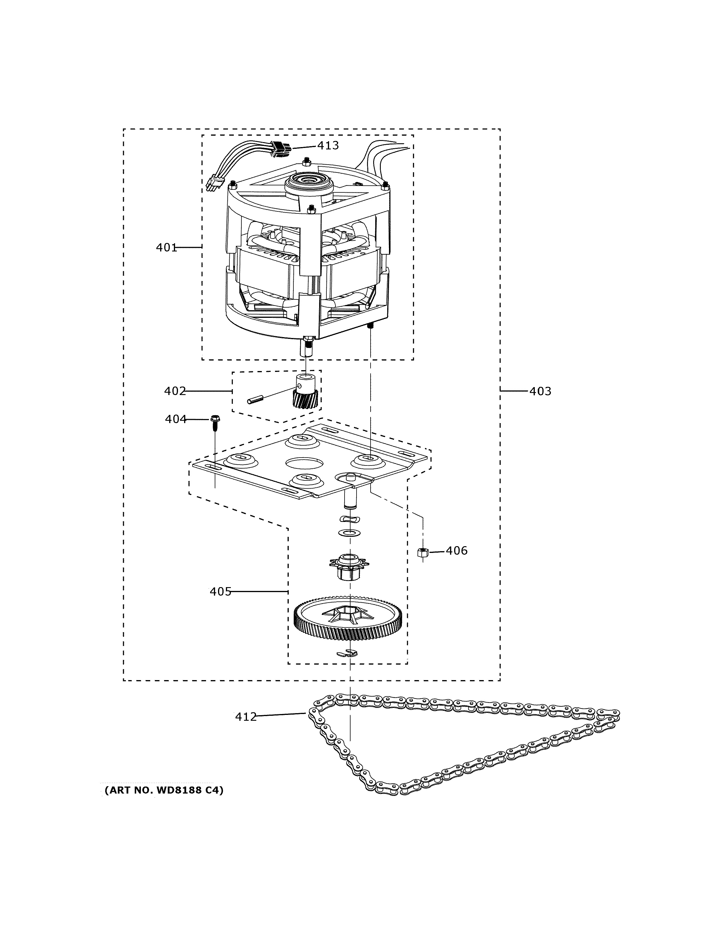 Assembly View for MOTOR & DRIVE PARTS | UCG1520N0SS