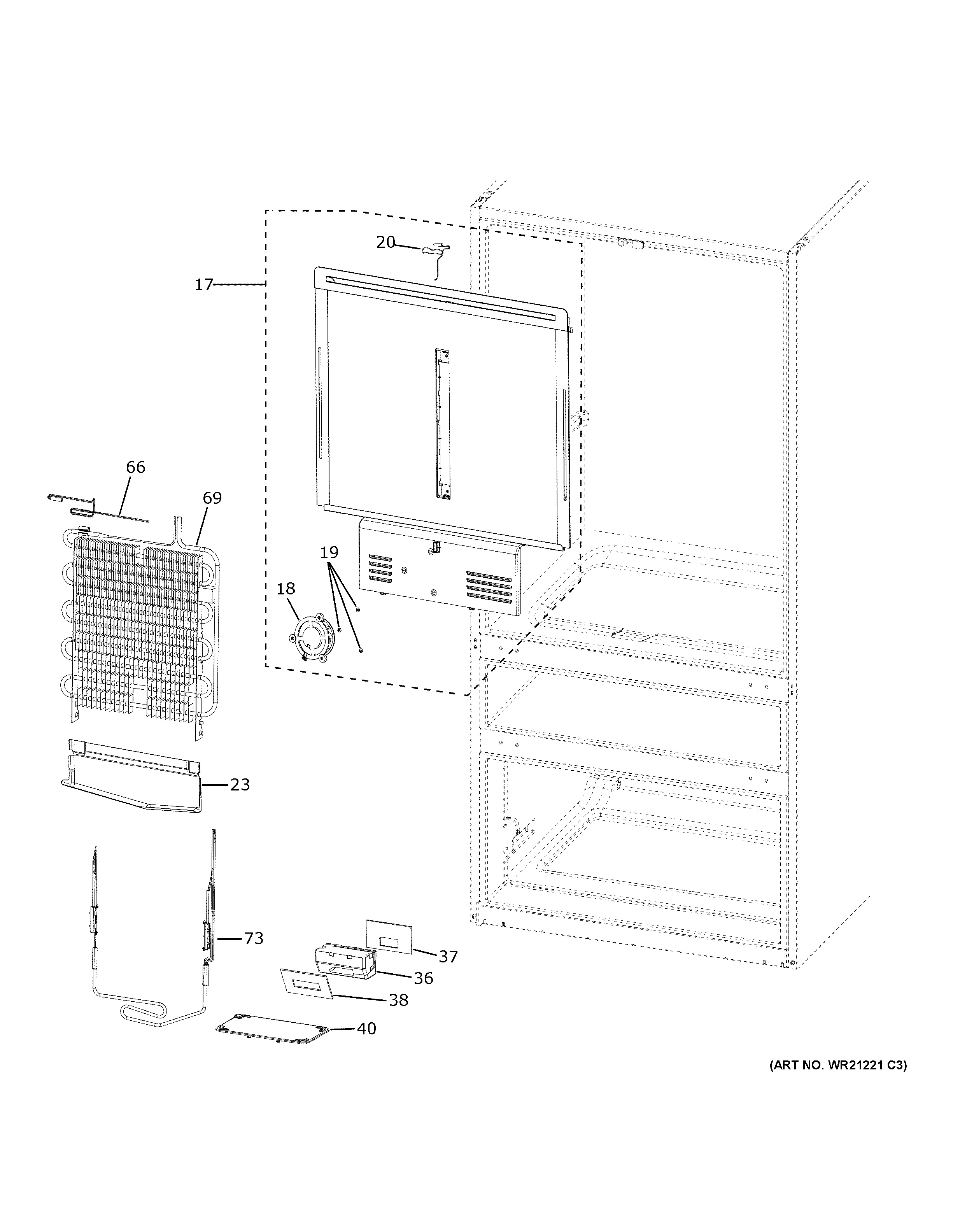 Assembly View for REFRIGERATOR SECTION | PVD28BYNBFS