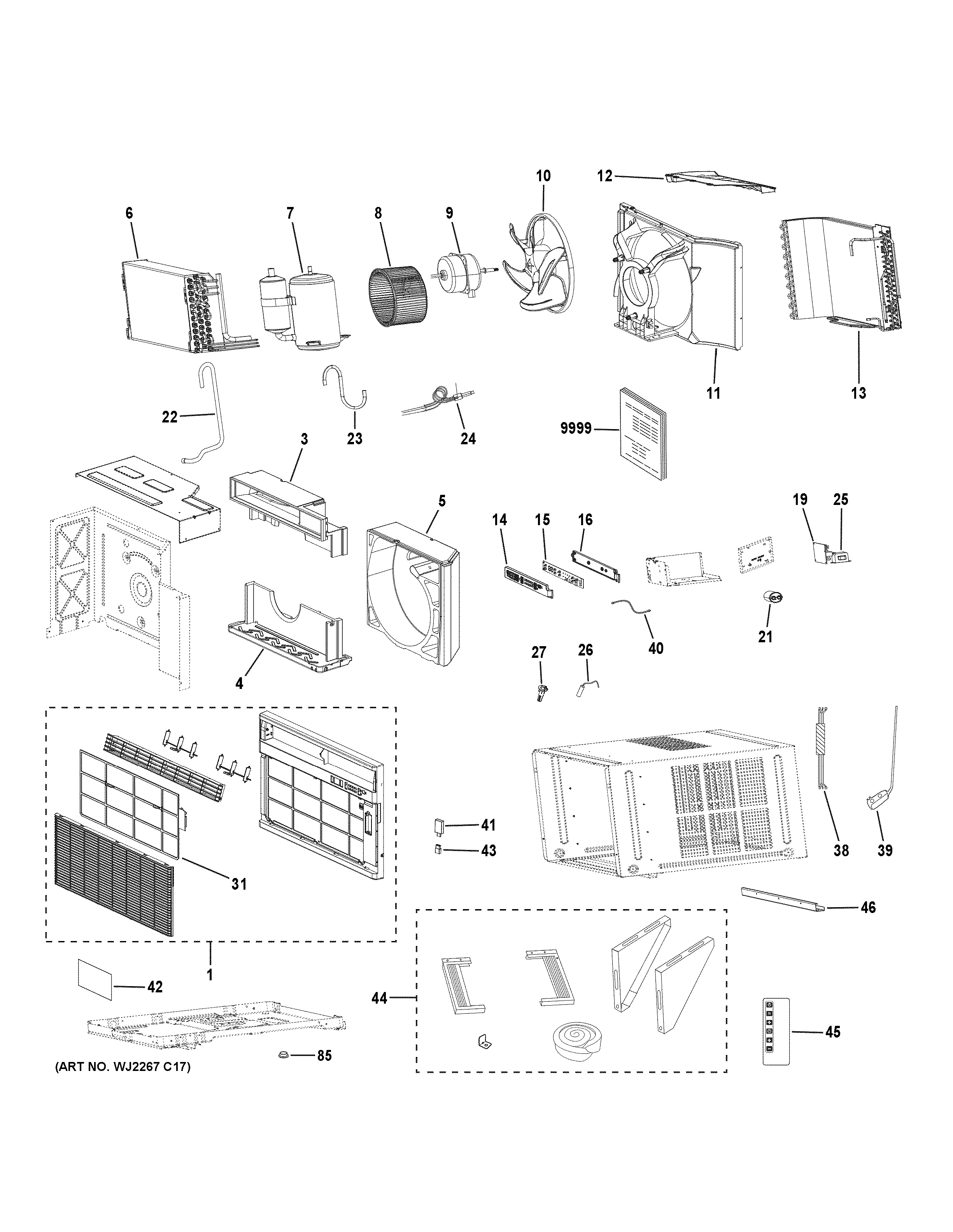 Assembly View for ROOM AIR CONDITIONER | AHC18DZH1