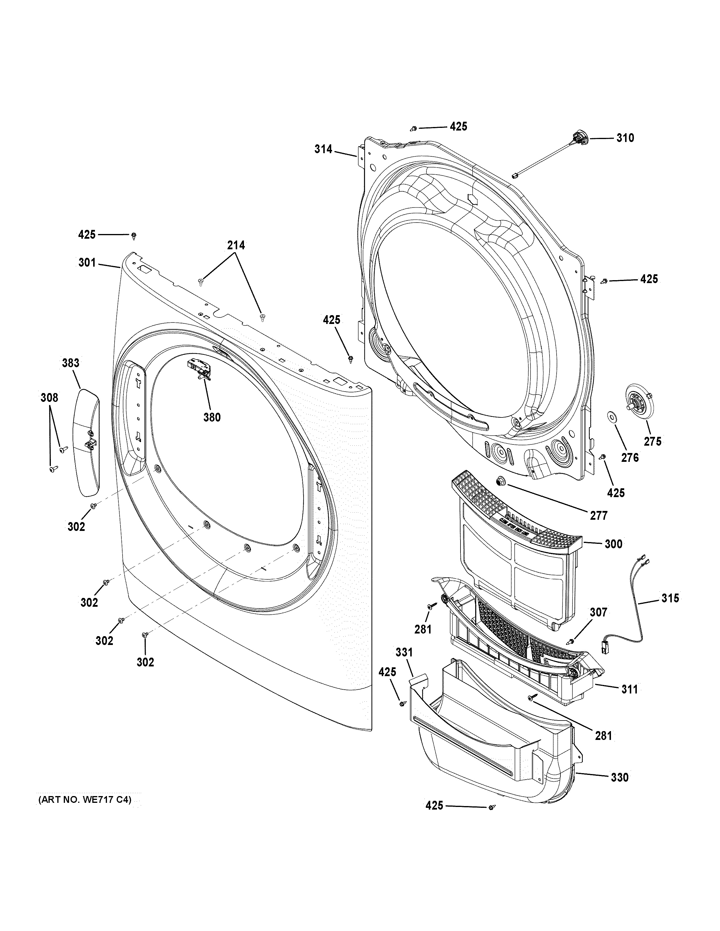 Assembly View for FRONT PANEL | GFD85ESPN1RS
