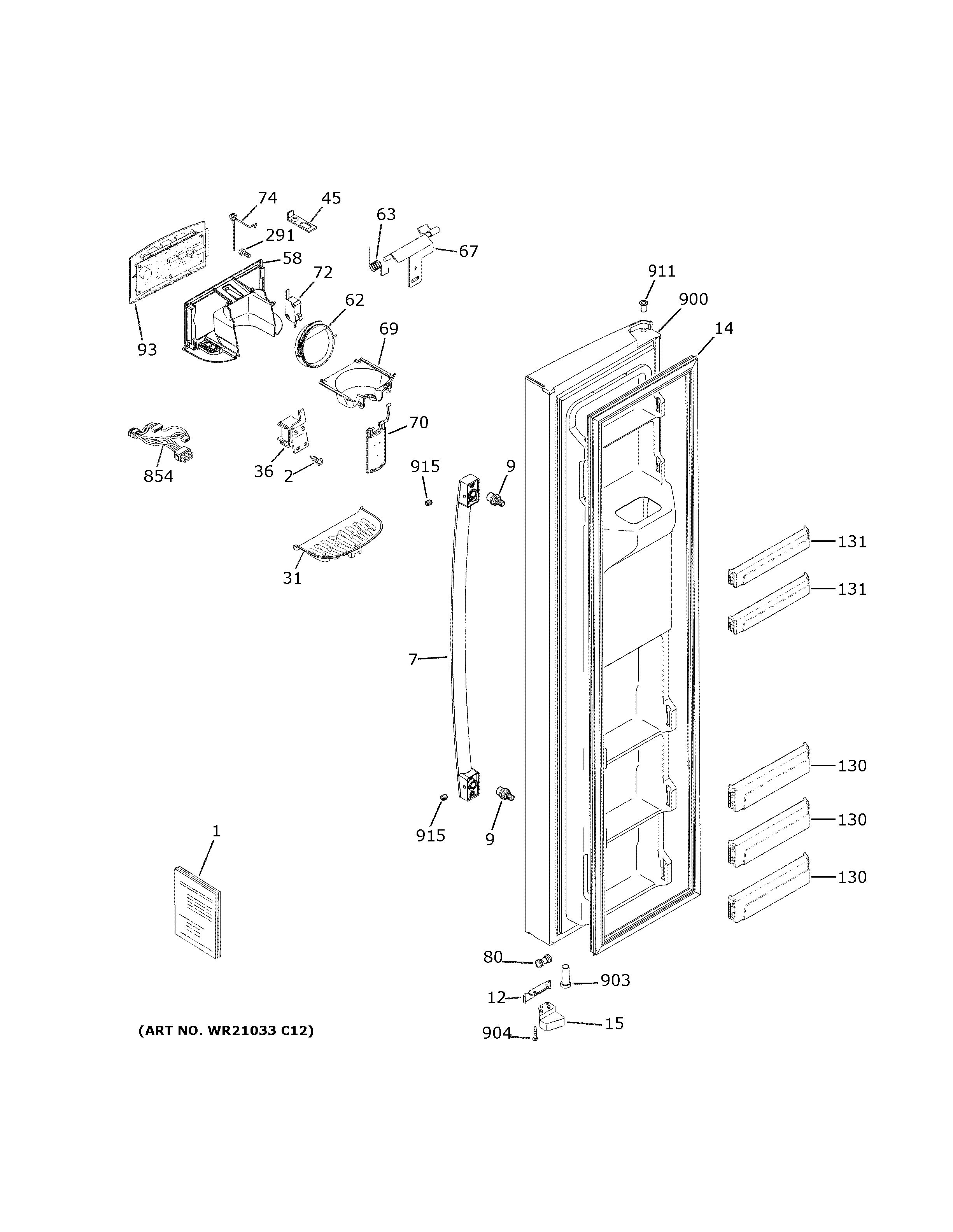 Assembly View for FREEZER DOOR | GZS22IYNSHFS