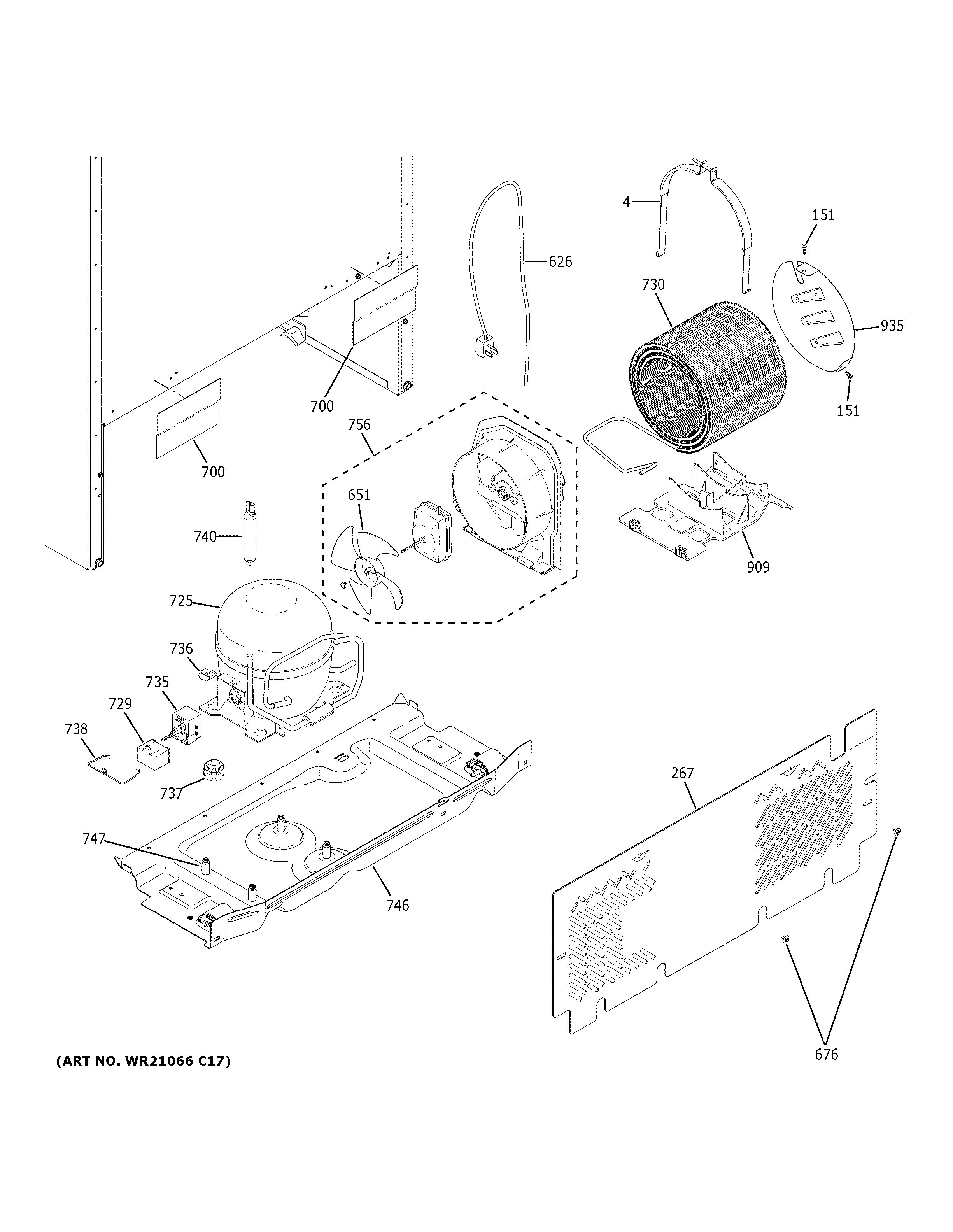 Assembly View for MACHINE COMPARTMENT | GTE18DTNDRBB