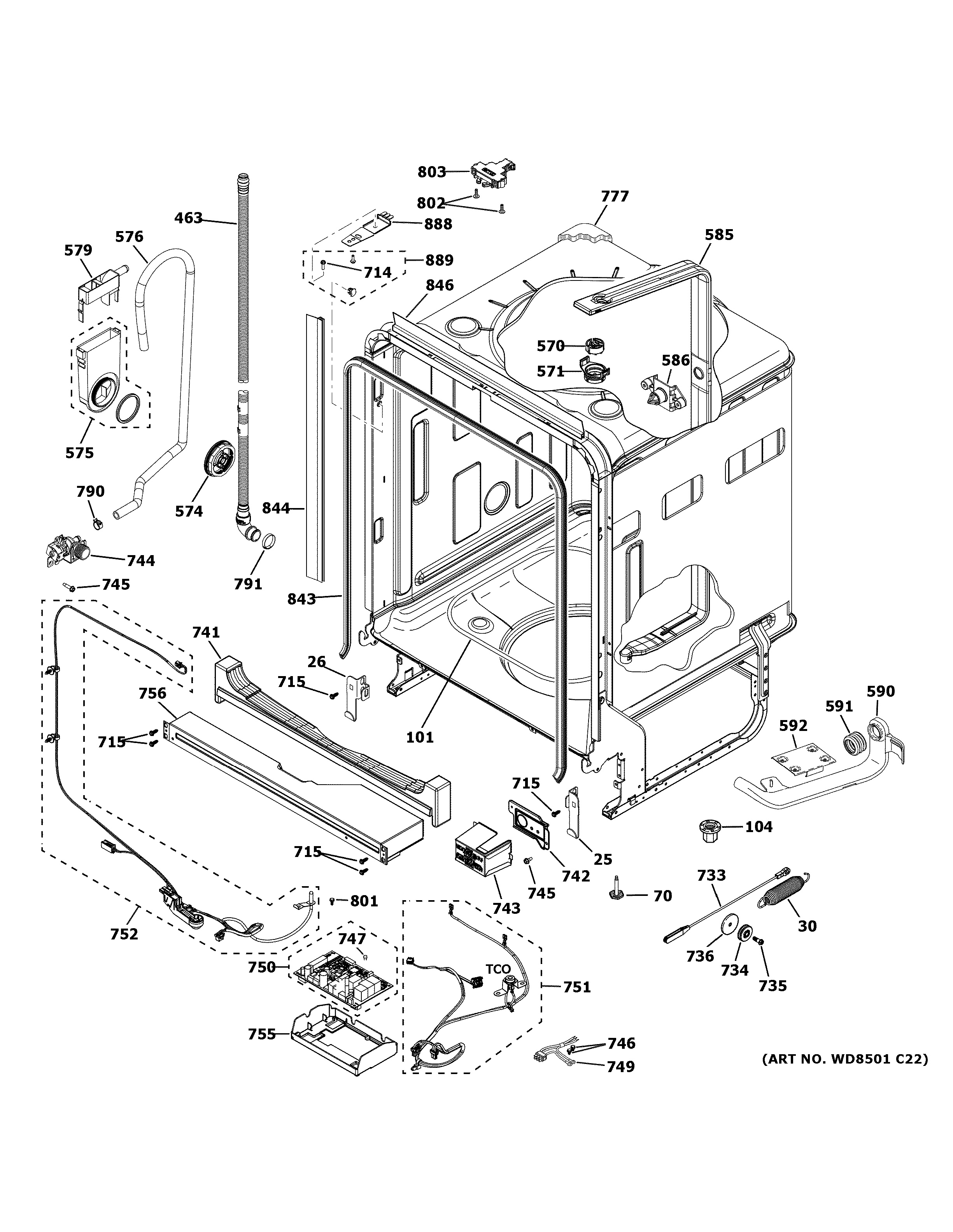 Assembly View for BODY PARTS (1) | DDT700SSN3SS