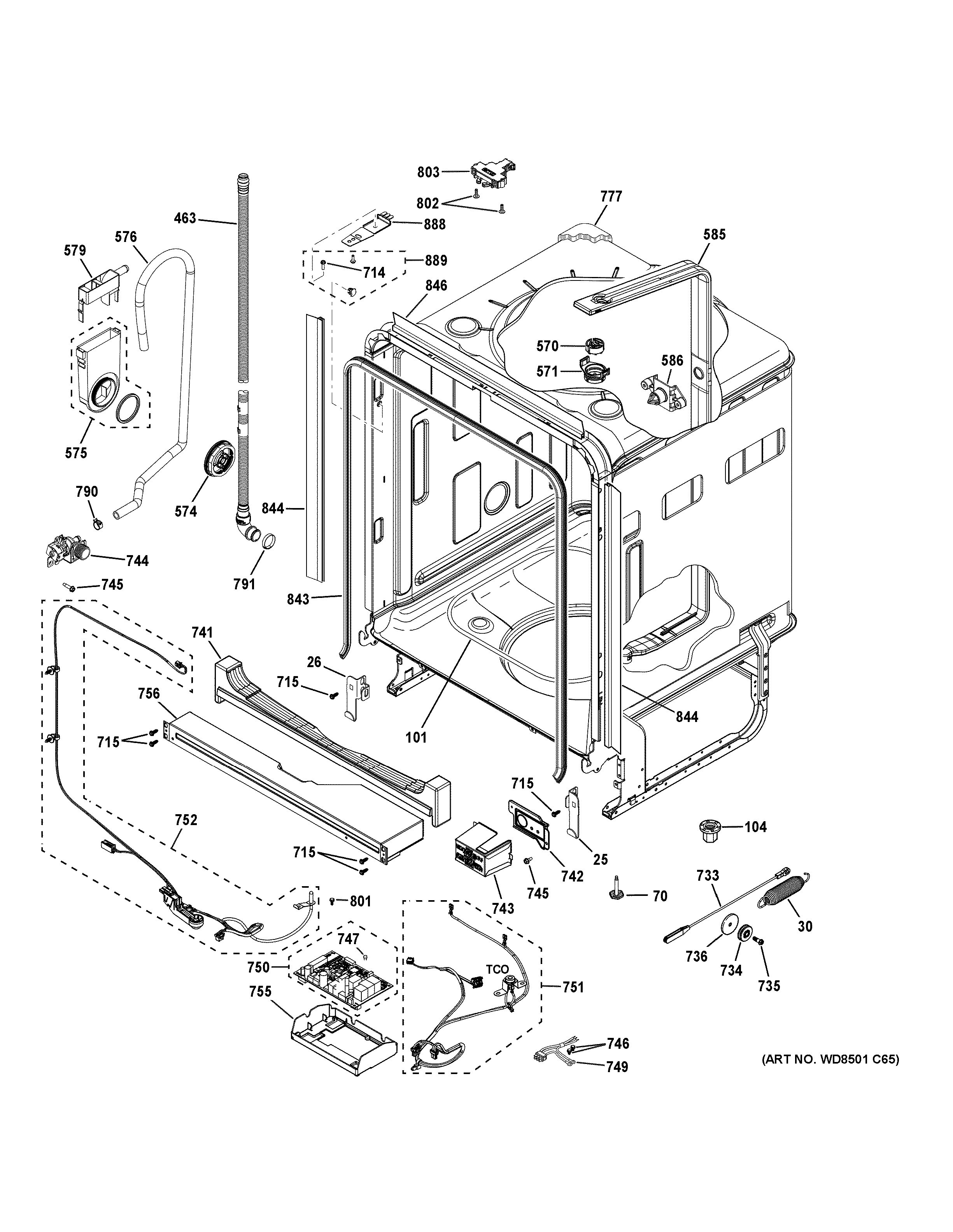 Assembly View for BODY PARTS (1) | GDT665SSN4SS