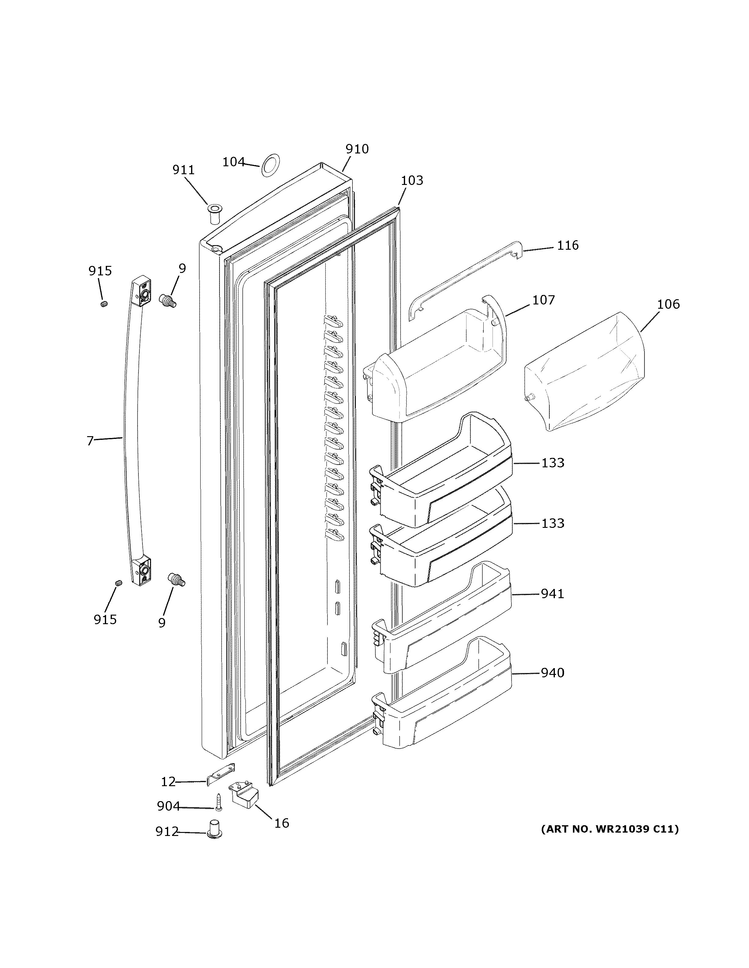 Assembly View for FRESH FOOD DOOR | GZS22IYNXHFS