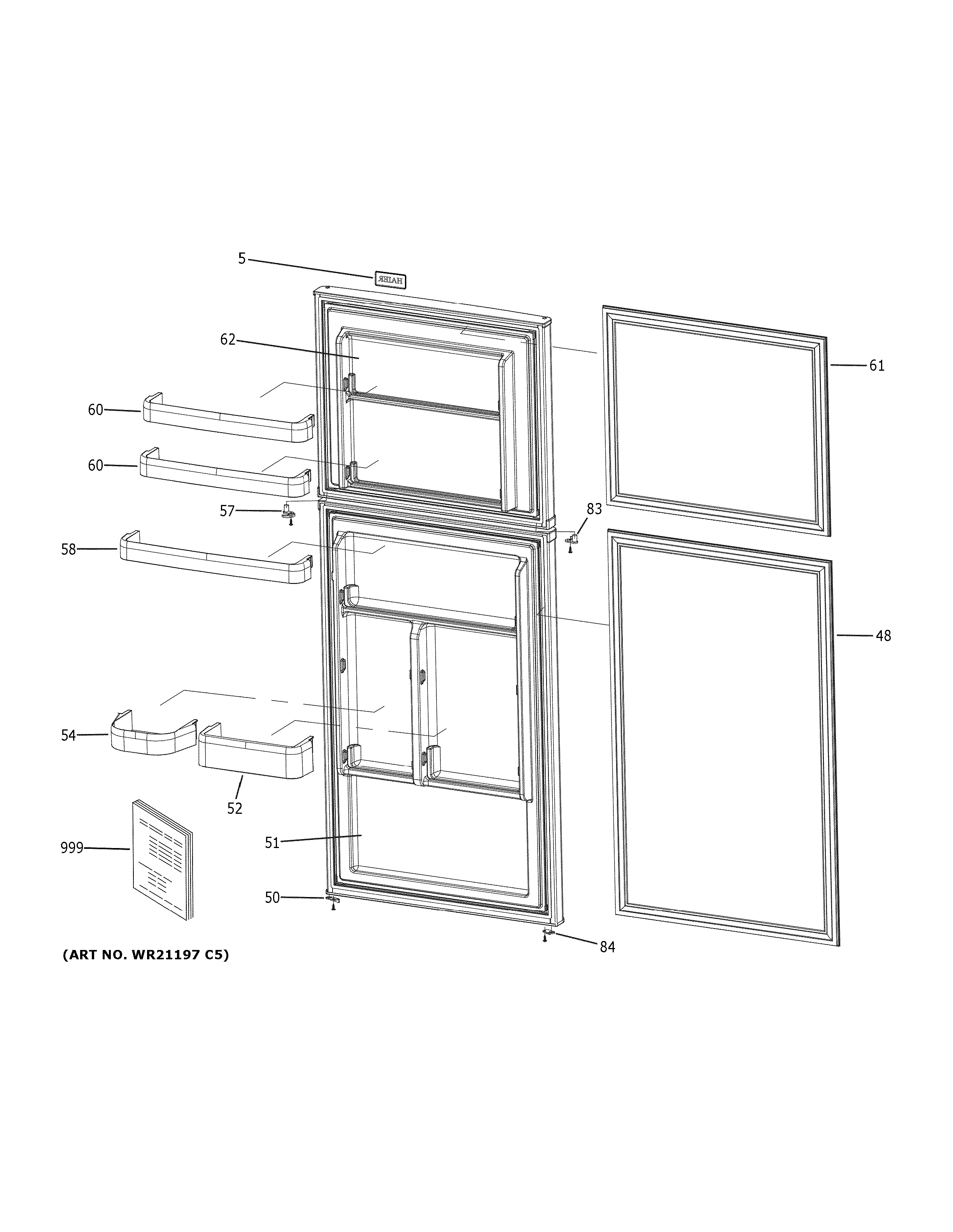 Assembly View for DOORS | HA10TG21BSW