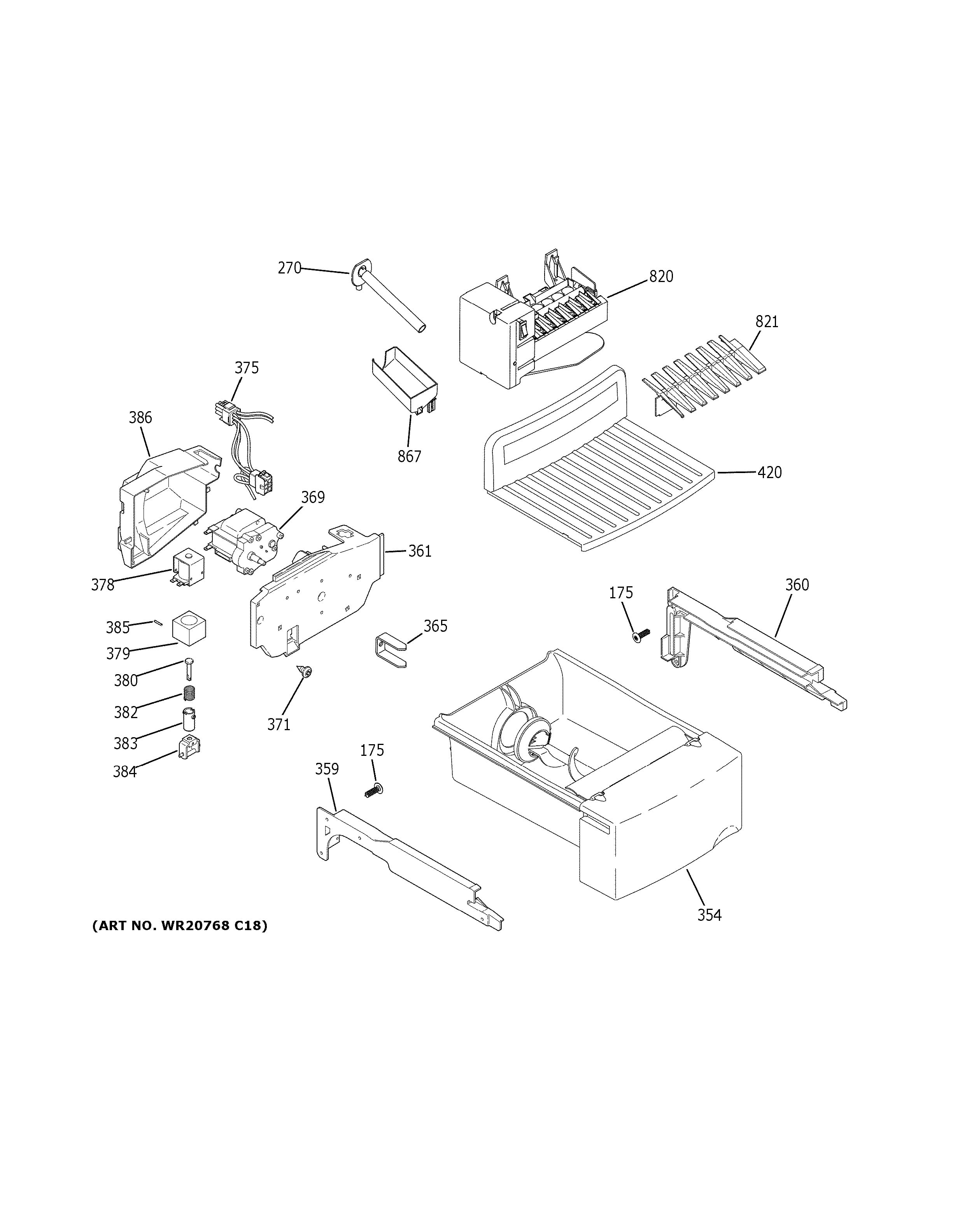 Assembly View for ICE MAKER & DISPENSER | GSS25GYPJCFS