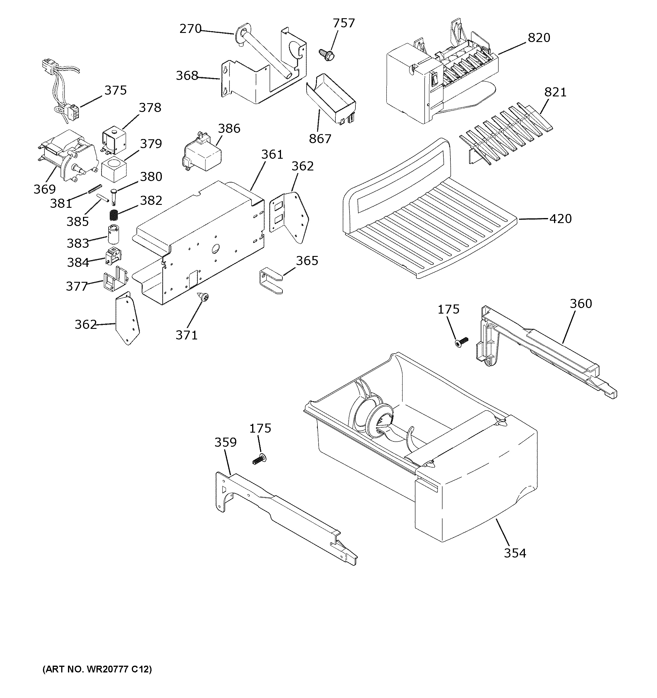 Assembly View for ICE MAKER & DISPENSER | GSS23GYPBCFS