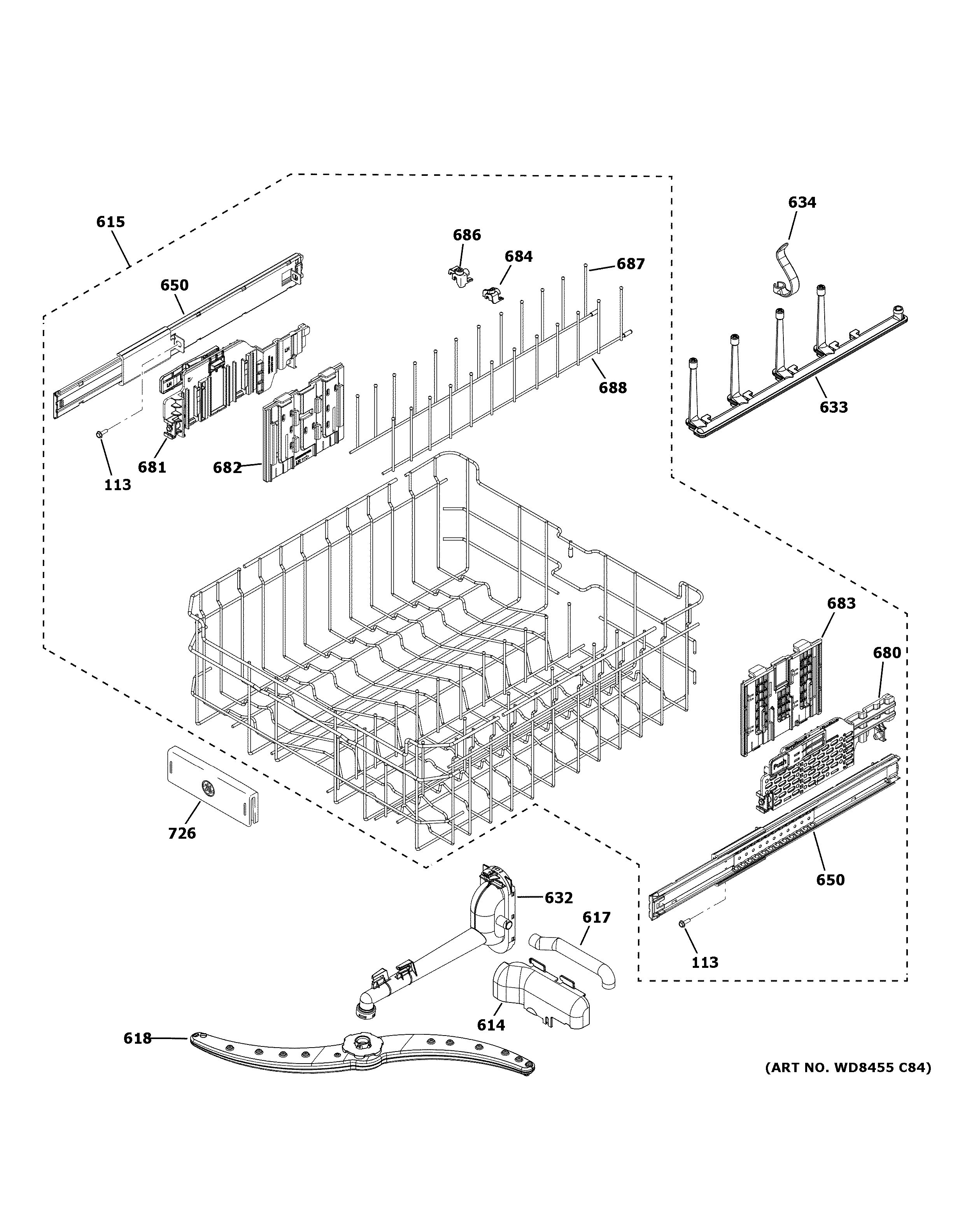 Assembly View for UPPER RACK ASSEMBLY | PDT785SYN0FS