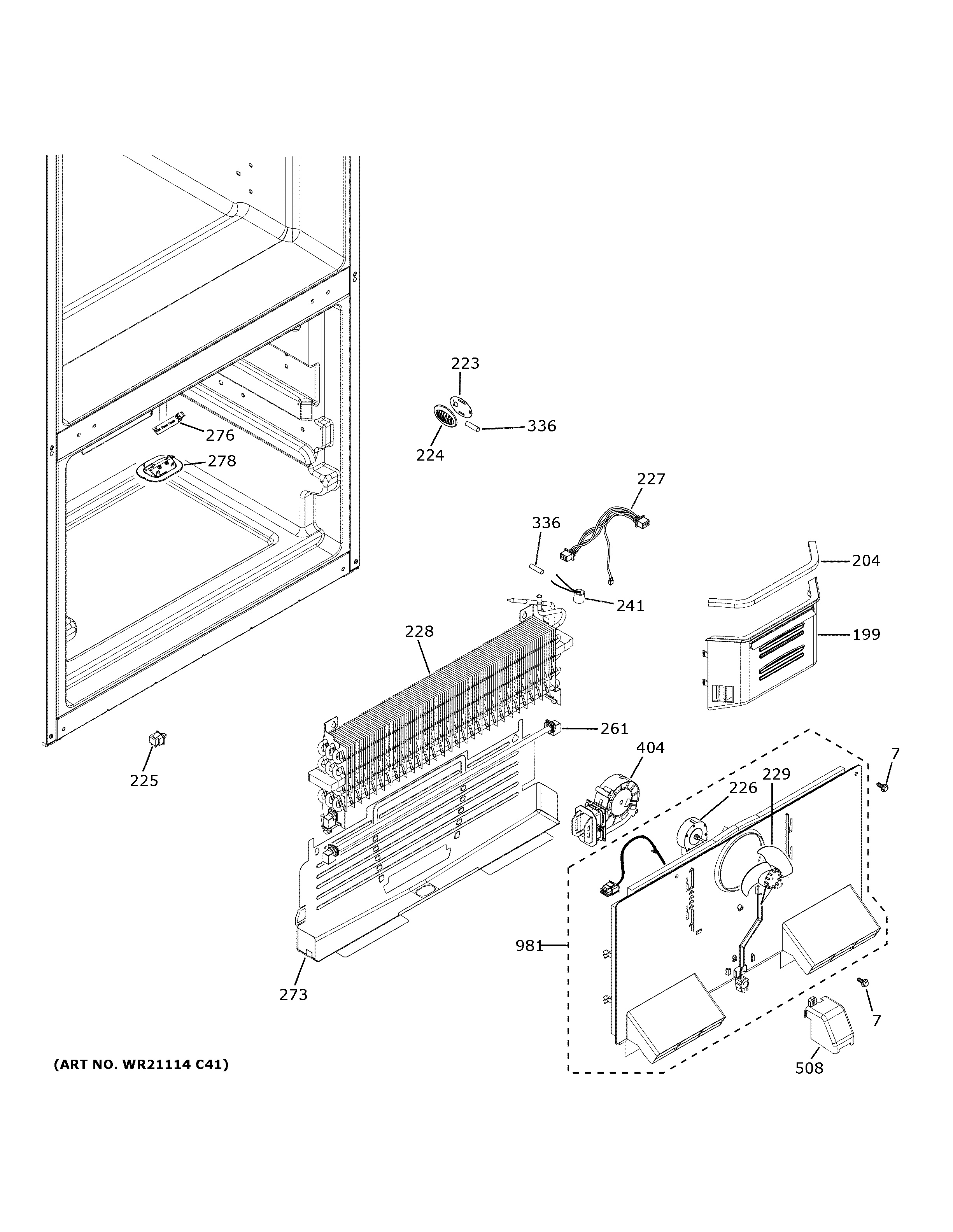 Assembly View for FREEZER SECTION | GFE26JEMNFDS