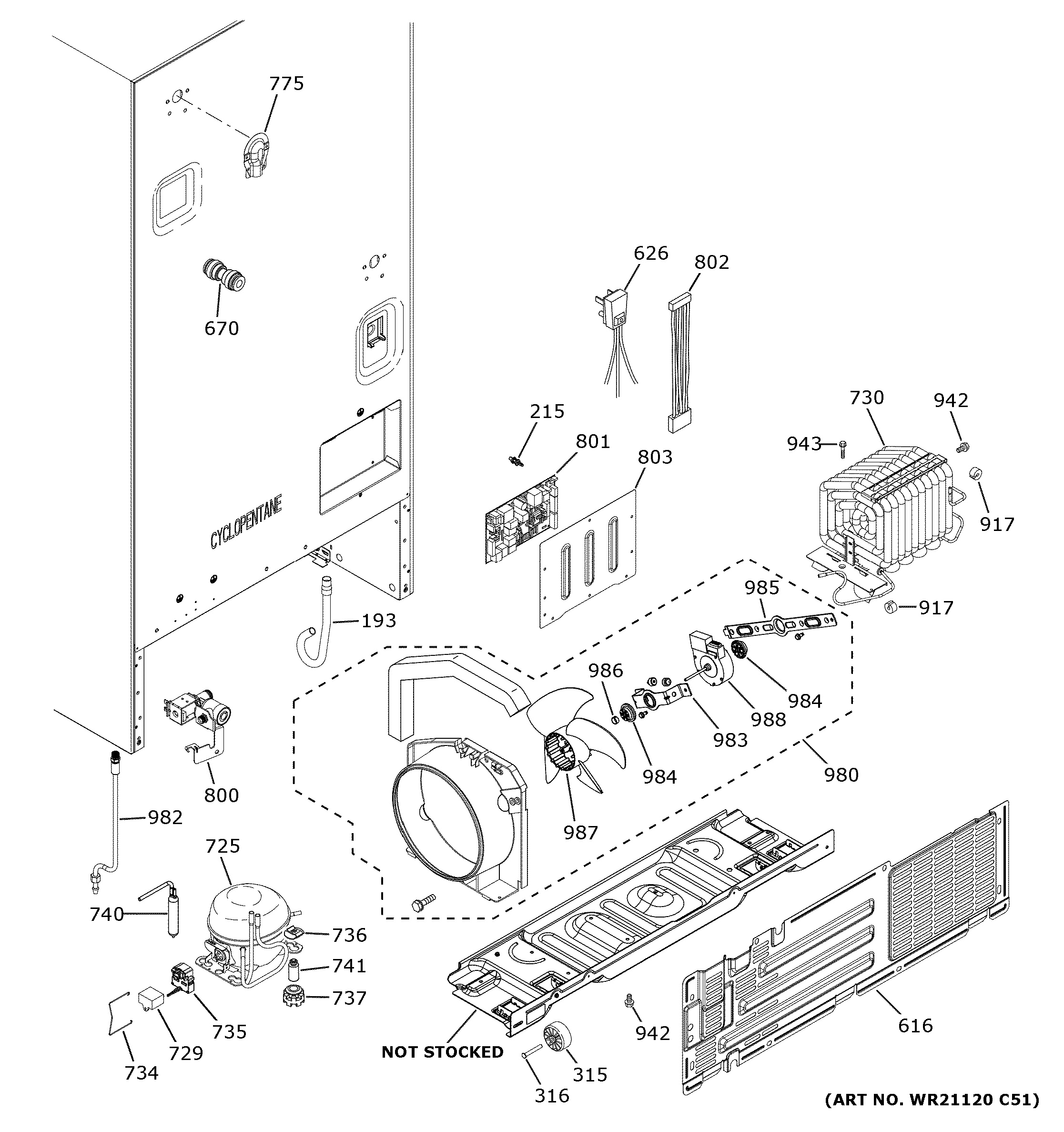 Assembly View for MACHINE COMPARTMENT | GFE26JEMNFDS