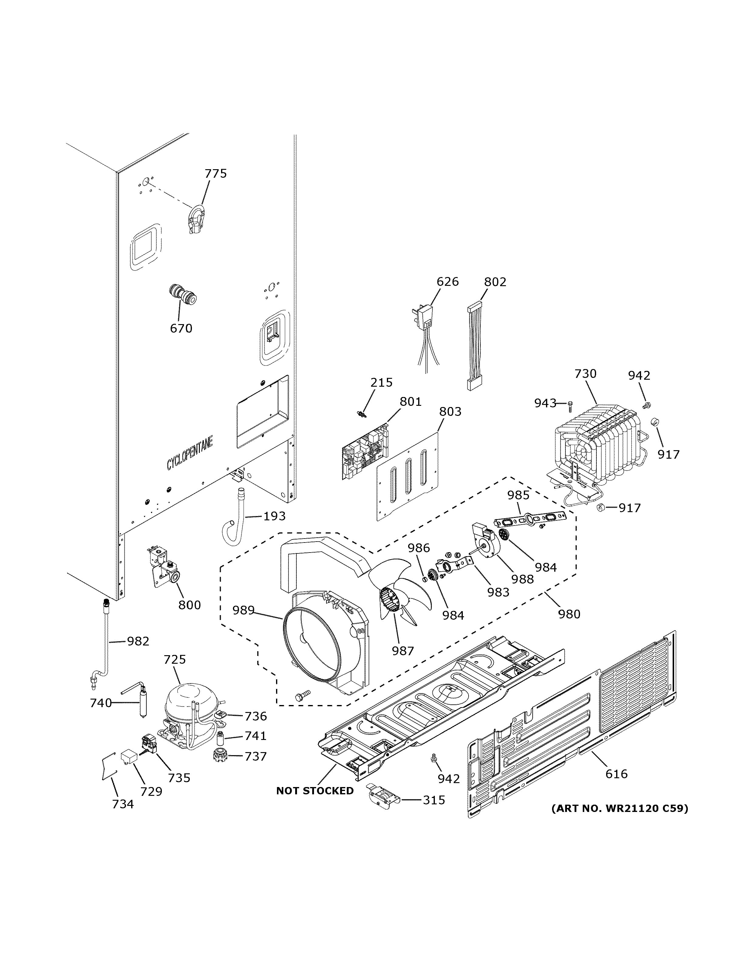 Assembly View for MACHINE COMPARTMENT | GFE24JYKEFFS
