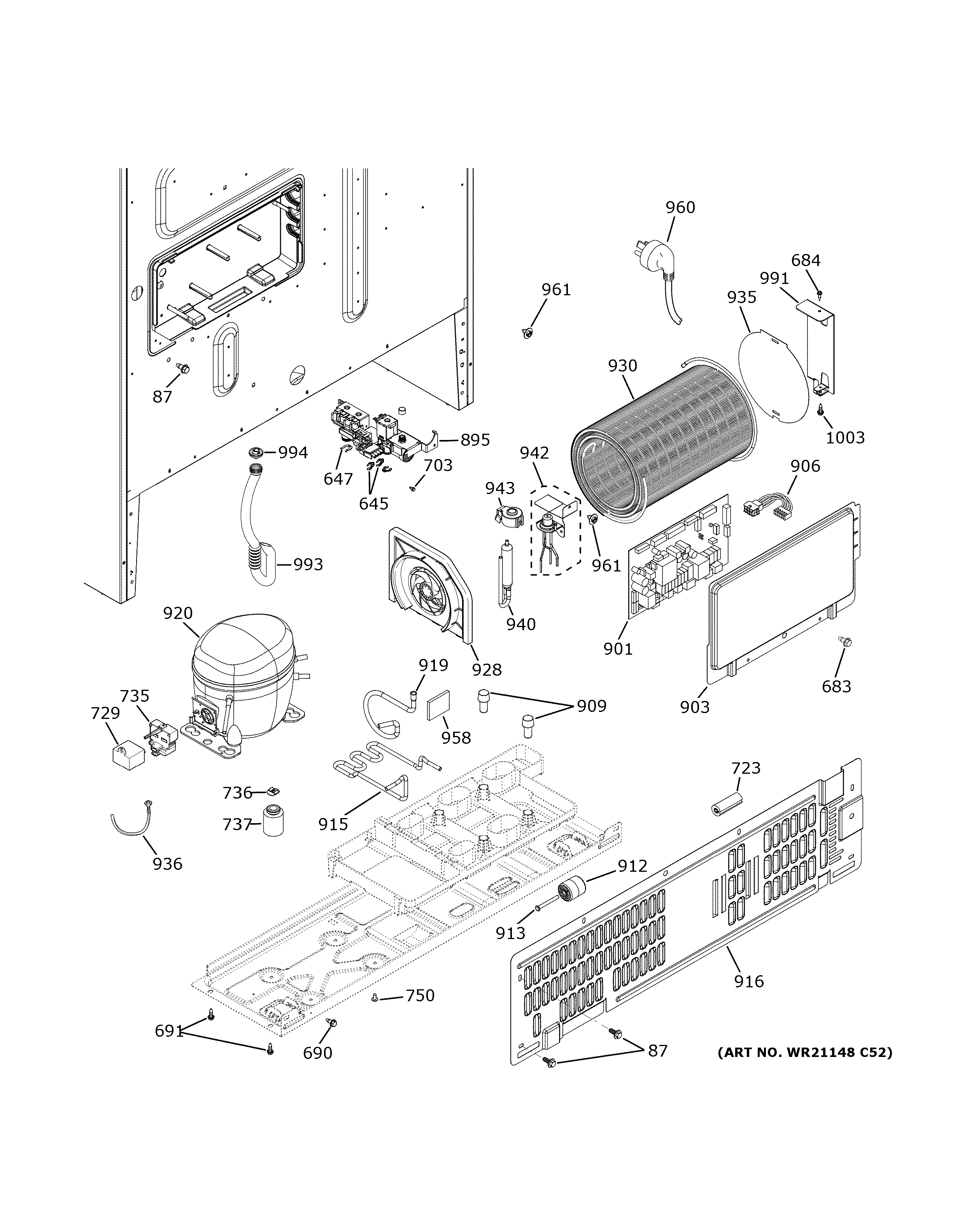 Assembly View for MACHINE COMPARTMENT | CWE23SP4MJW2