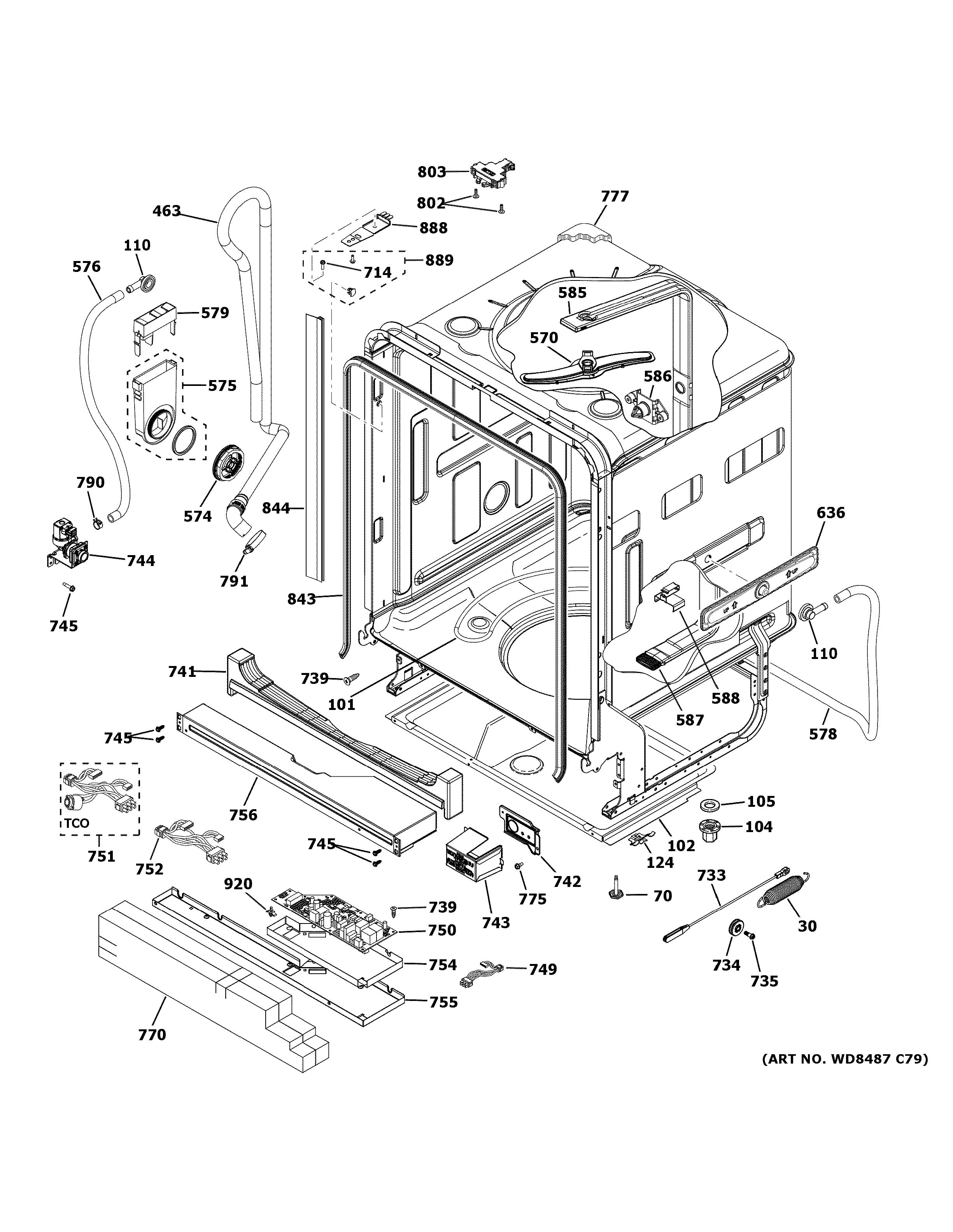 Assembly View for BODY PARTS | CDT725SSF7SS